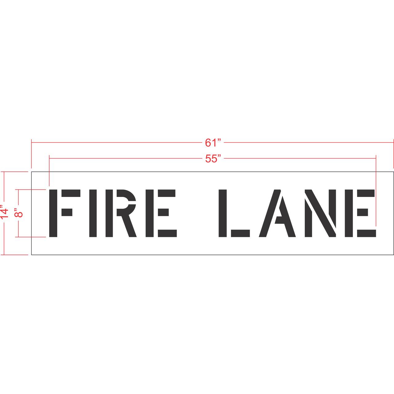 8" FIRE LANE Stencil | Parking Lot & Drive-Thru Pavement Marking ...