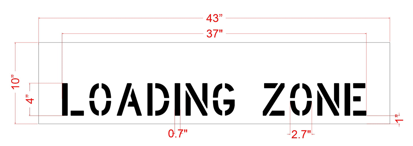 4" LOADING ZONE Stencil - 1-800-Stencil