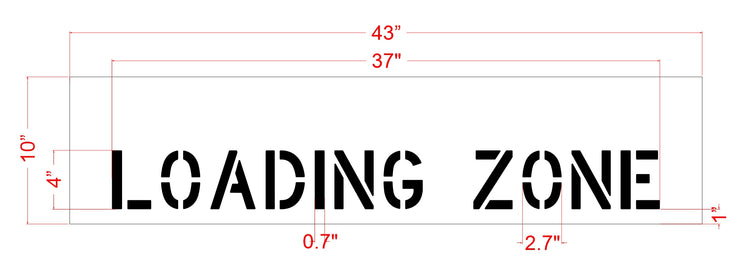 4" LOADING ZONE Stencil — 1-800-Stencil