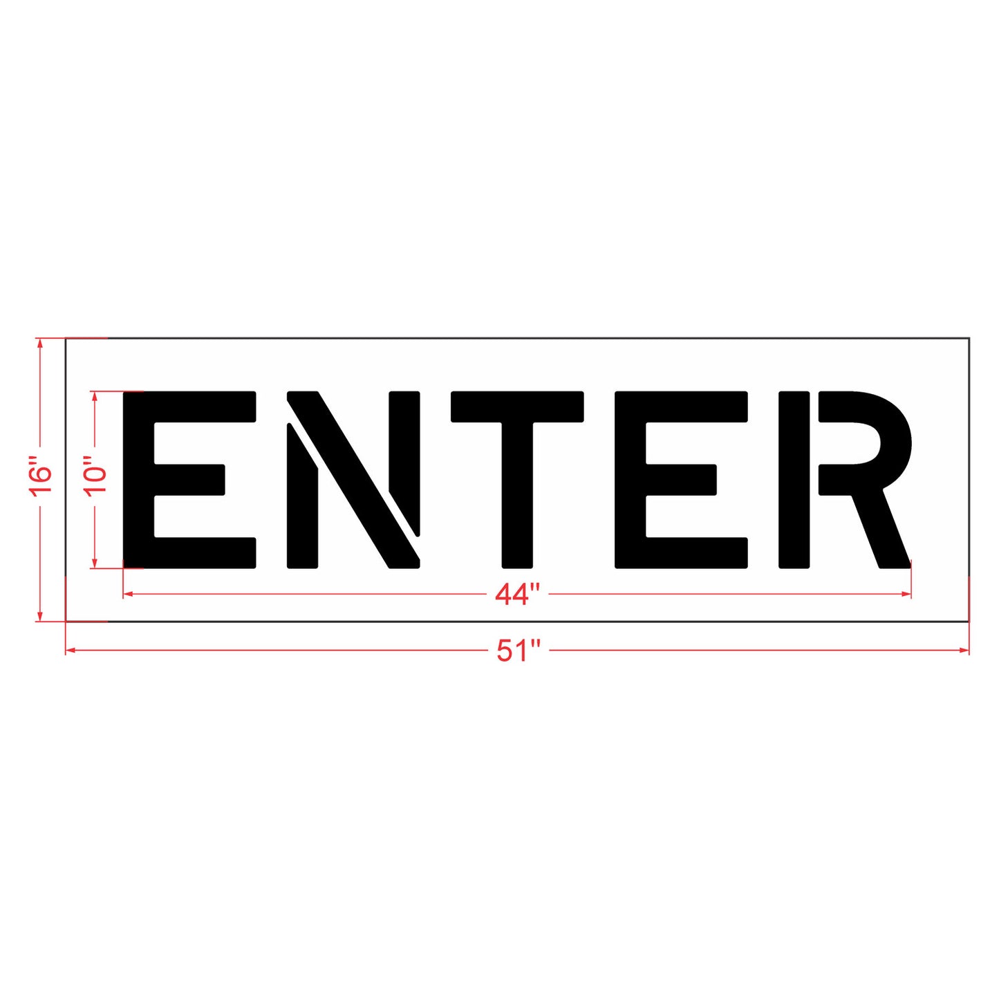 10 Inch ENTER Wording Pavement Stencil - 1-800-Stencil