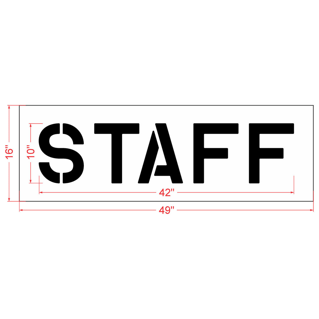 10" STAFF Stencil | Parking Lot & Drive-Thru Pavement Marking Stencil ...