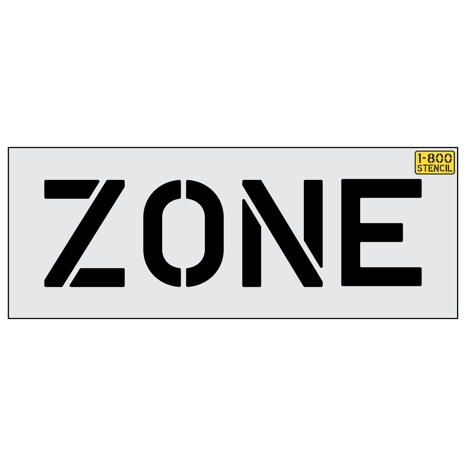 10 Inch ZONE Wording Pavement Stencil - 1-800-Stencil