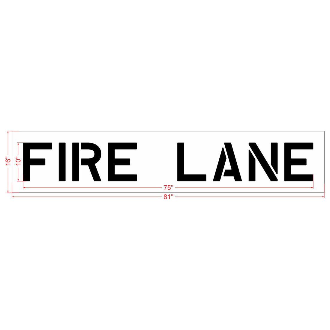 10" FIRE LANE Stencil - 1-800-Stencil