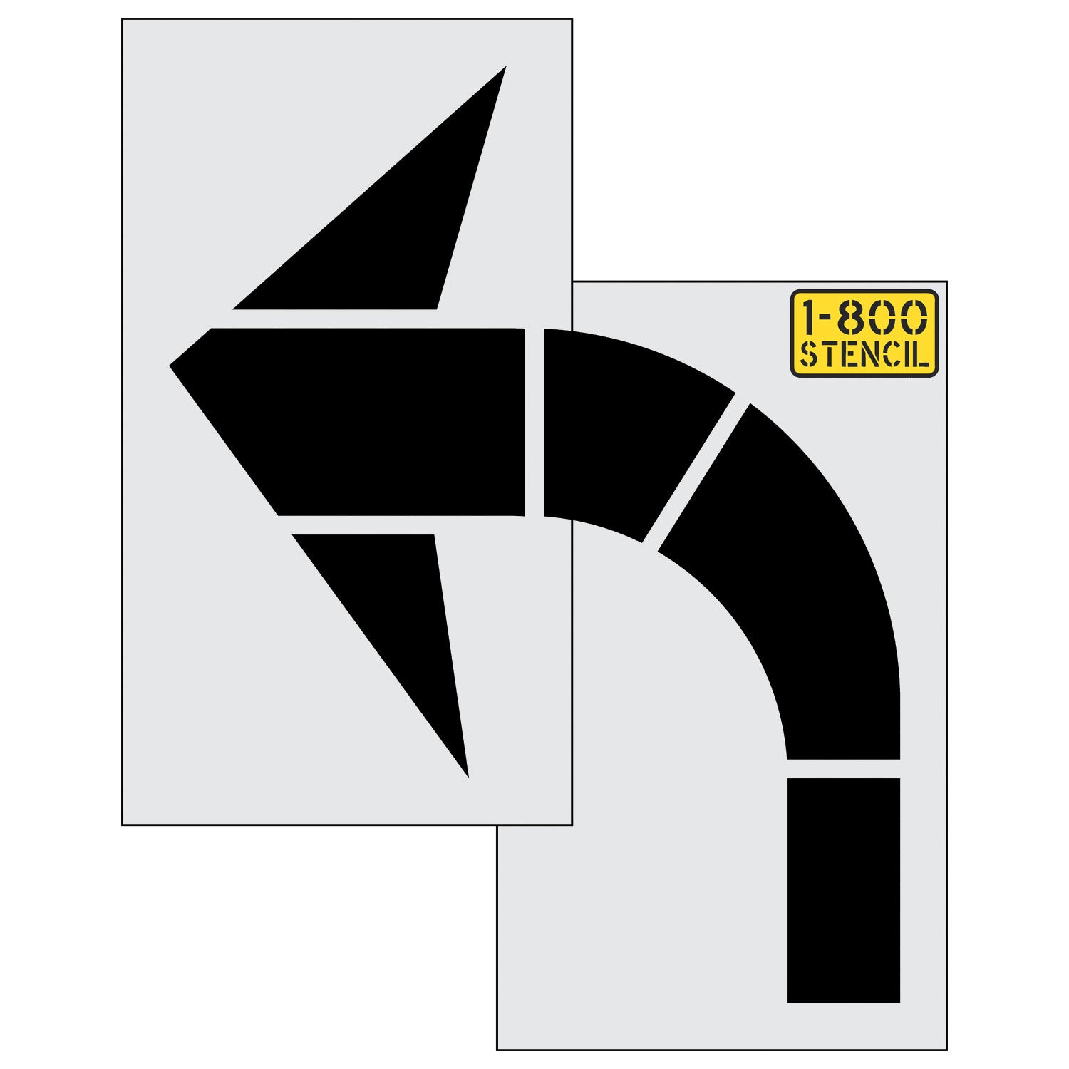 100" MUTCD Turn Arrow Stencil - 1-800-Stencil