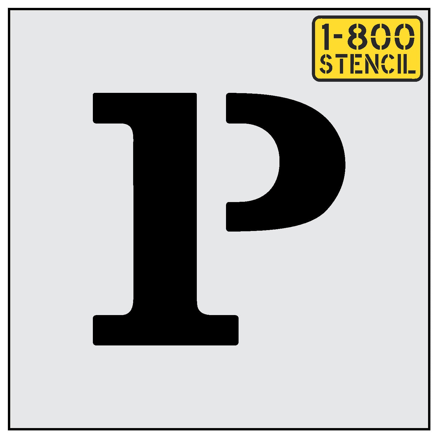 12" Parking Letter P Stencil - 1-800-Stencil