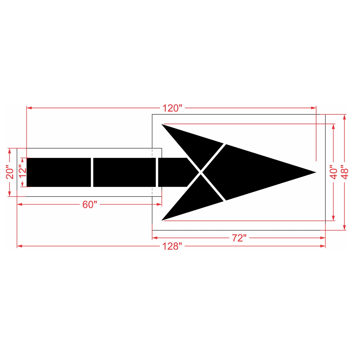 120" MUTCD Straight Arrow Stencil - 1-800-Stencil