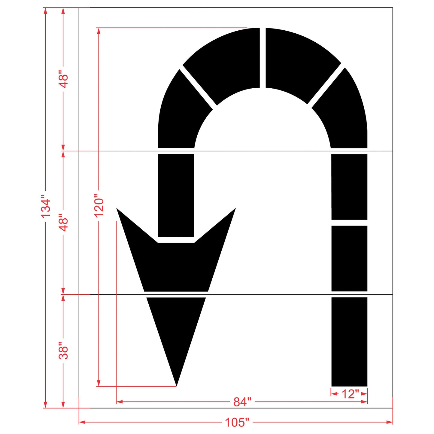 120" Florida DOT U-Turn Arrow Stencil - 1-800-Stencil