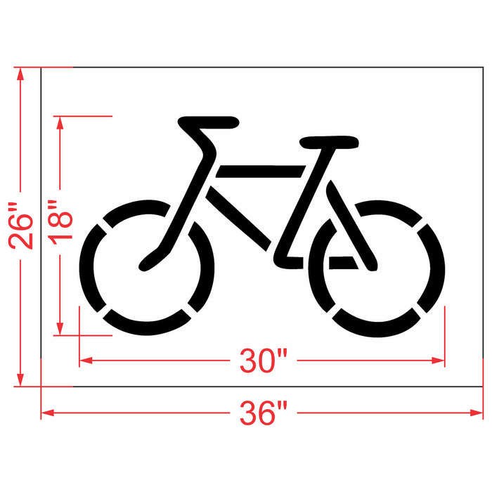 18" x 30" Bike Symbol Stencil — 1-800-Stencil