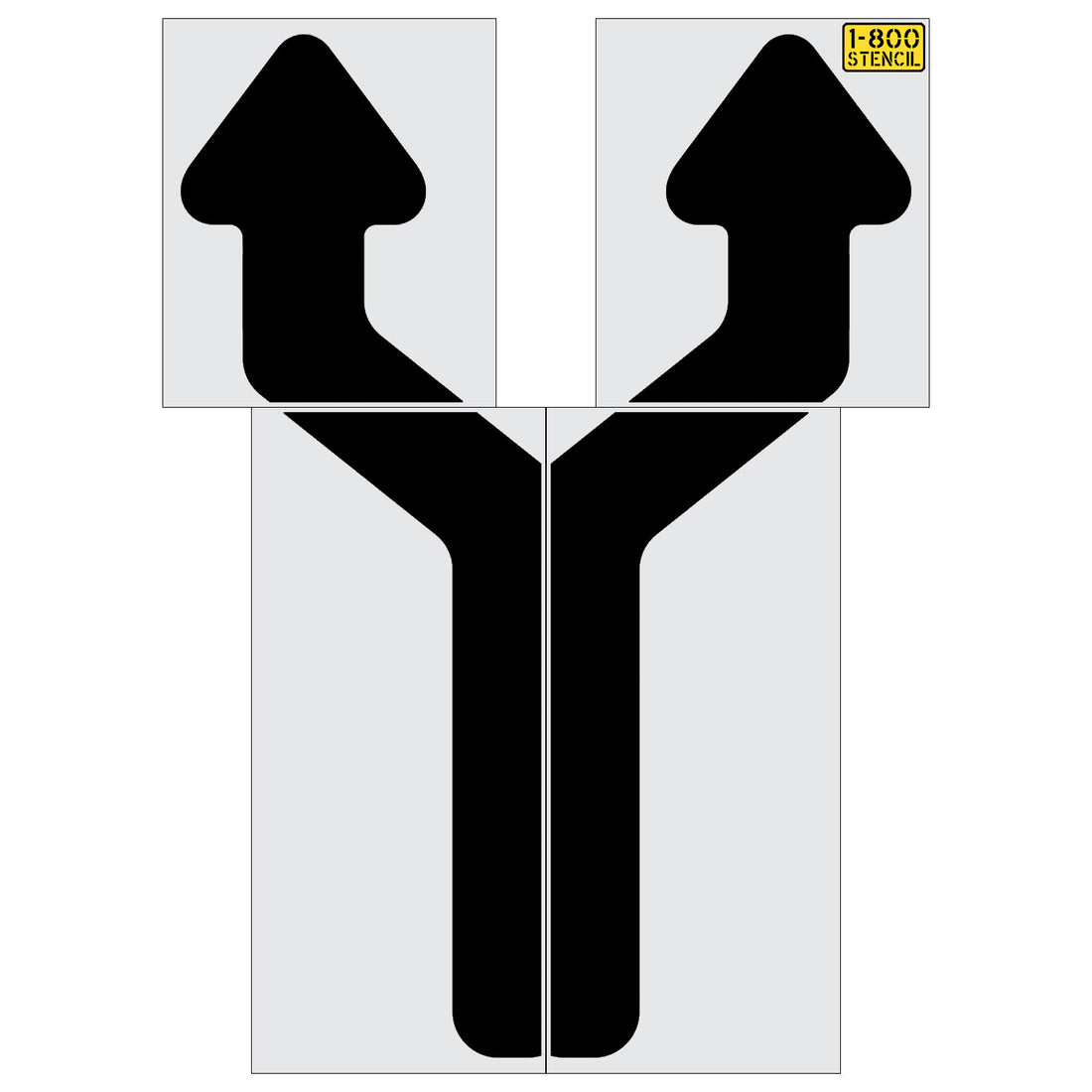 185" Dunkin Donuts Diverging Arrow Stencil - 1-800-Stencil