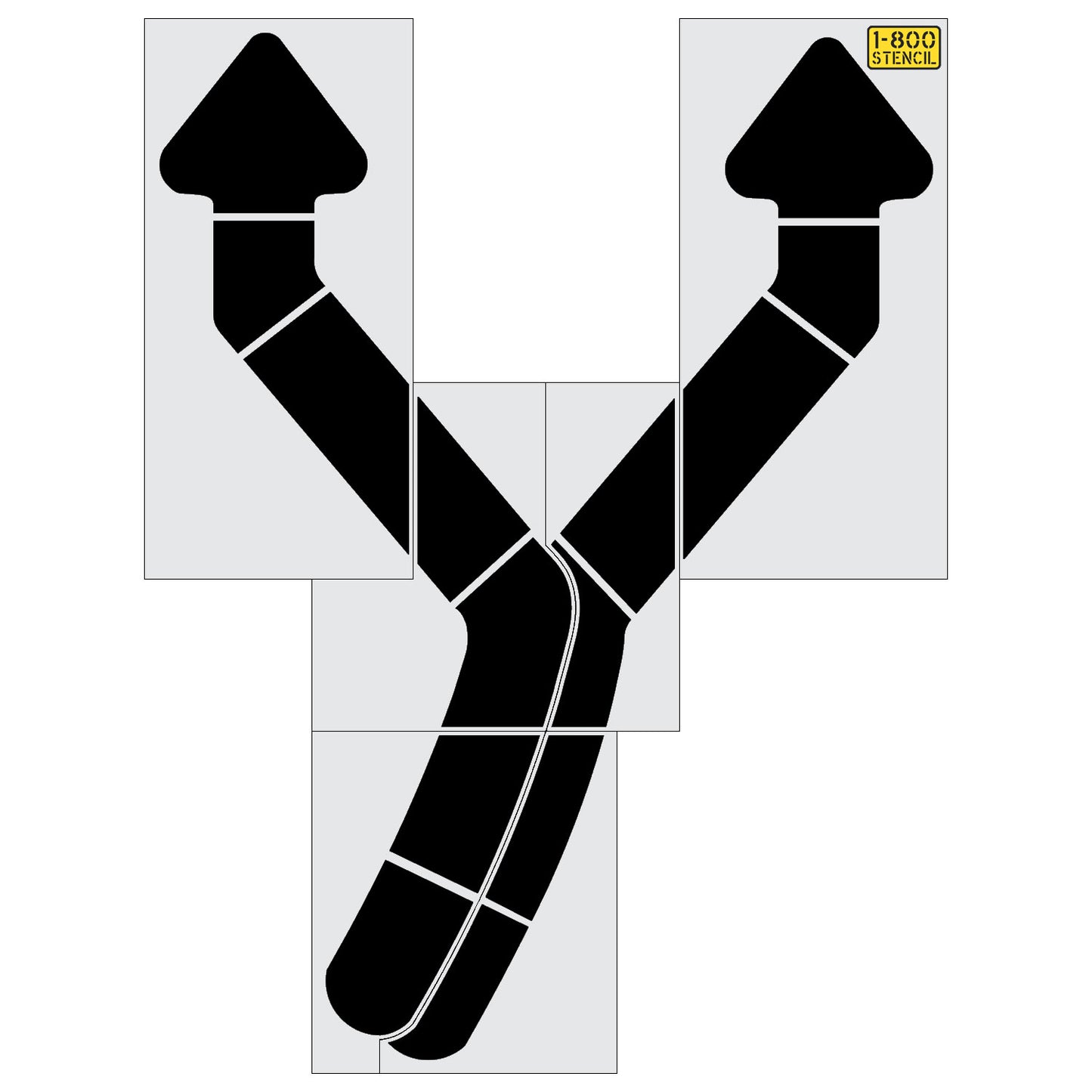 220" Dunkin Donuts Diverging Arrow Stencil - 1-800-Stencil