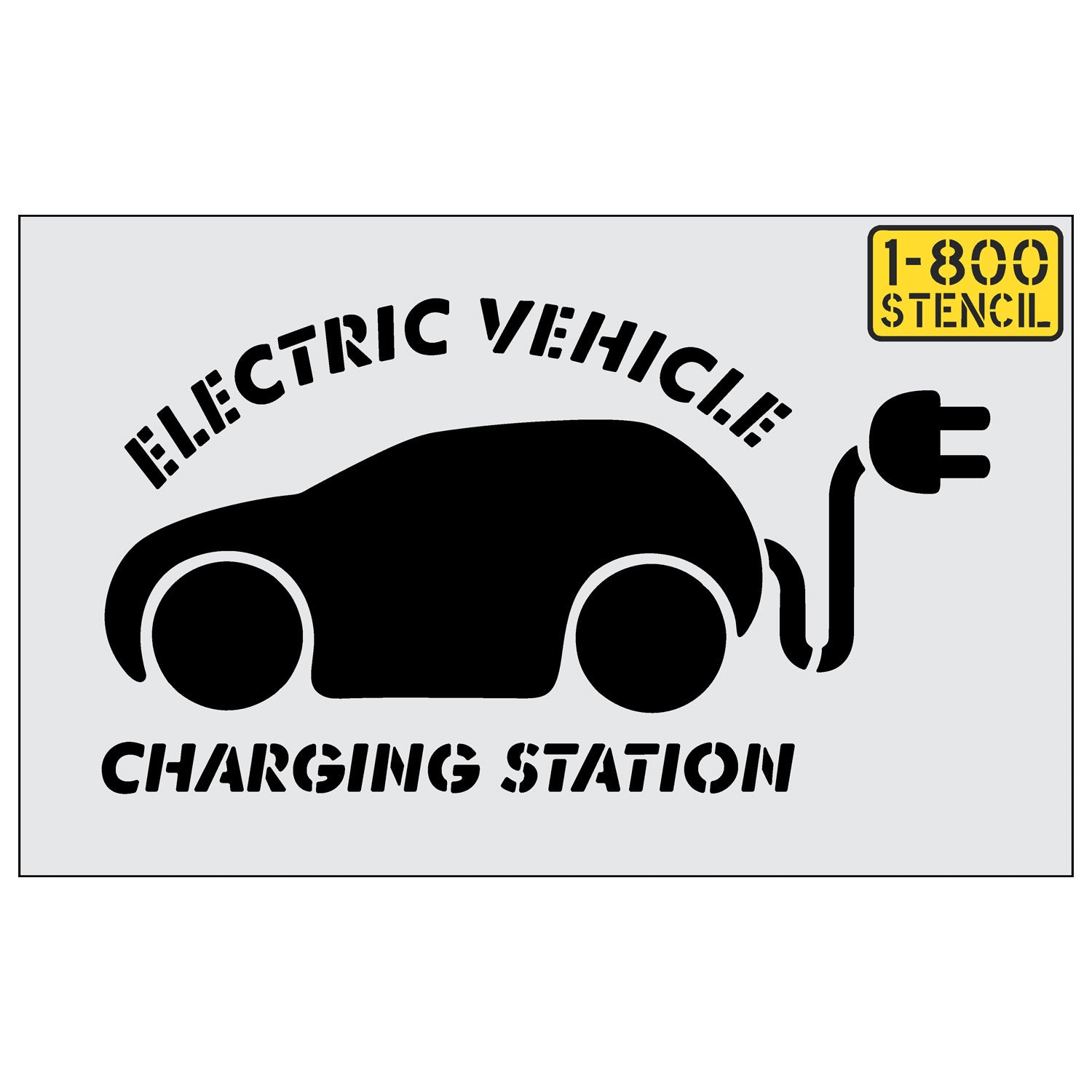 24" EV Charging Station with Tail Plug Stencil - 1-800-Stencil