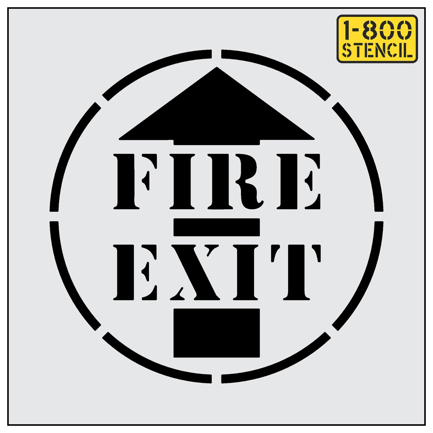 24" INDUSTRIAL ARROW WITH FIRE EXIT Stencil - 1-800-Stencil