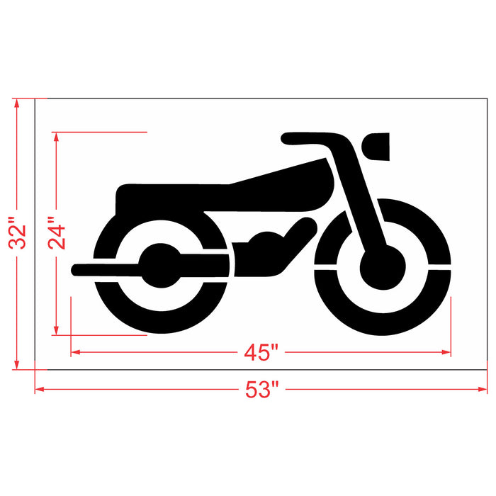 24" Motorbike Symbol Stencil - 1-800-Stencil