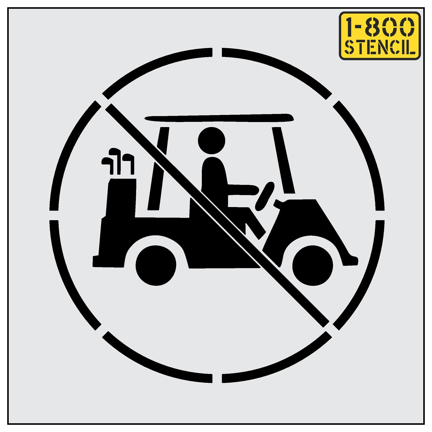 24" No Golf Cart Stencil - 1-800-Stencil