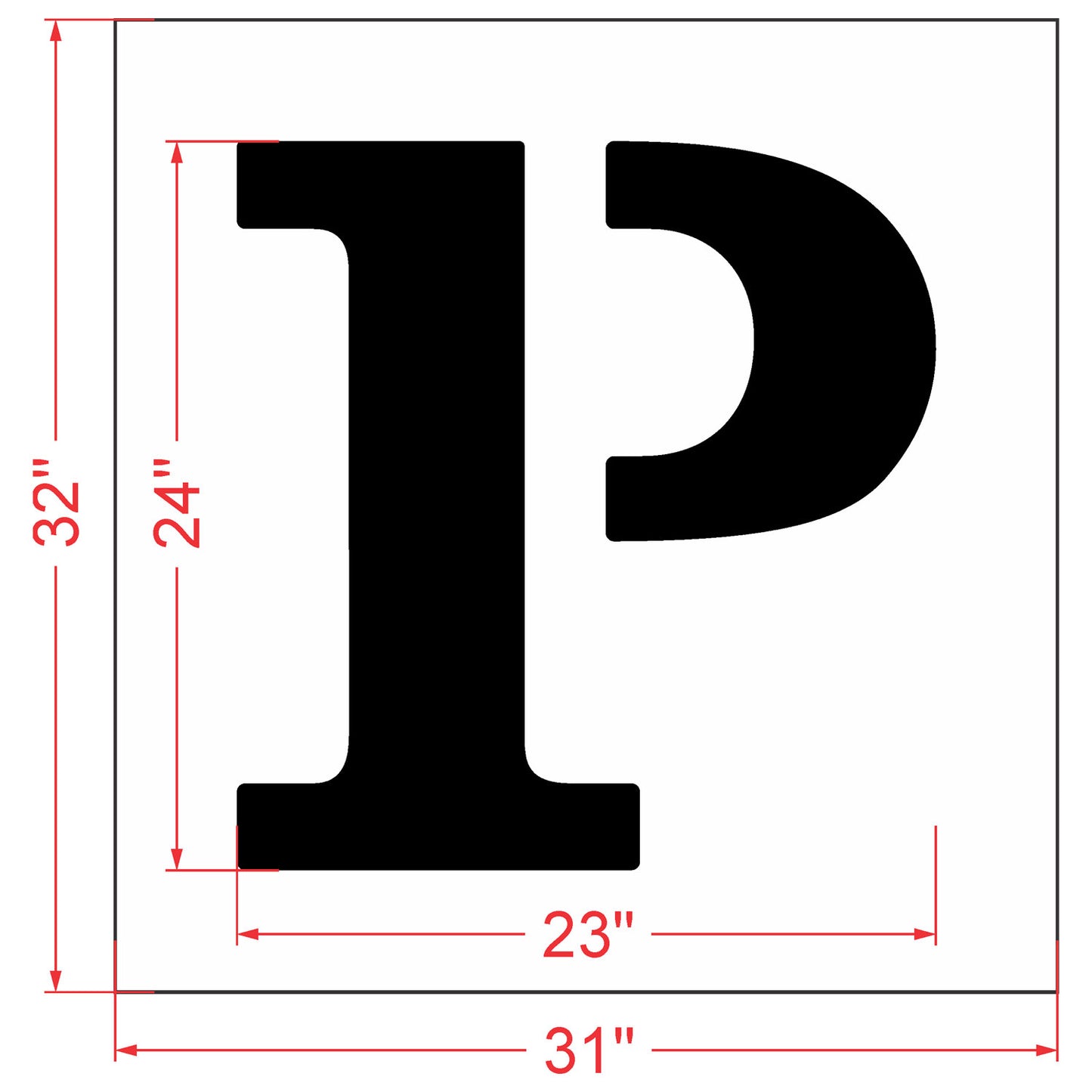 24" Parking Letter P Stencil