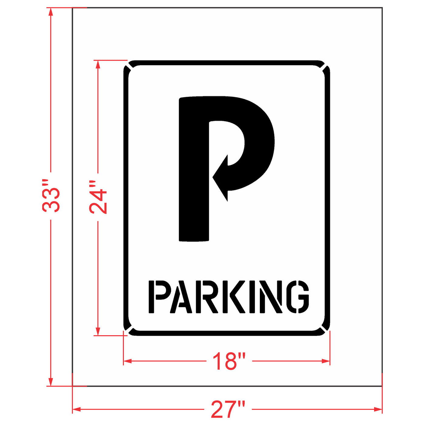 24" Parking Letter P Symbol Stencil — 1-800-Stencil