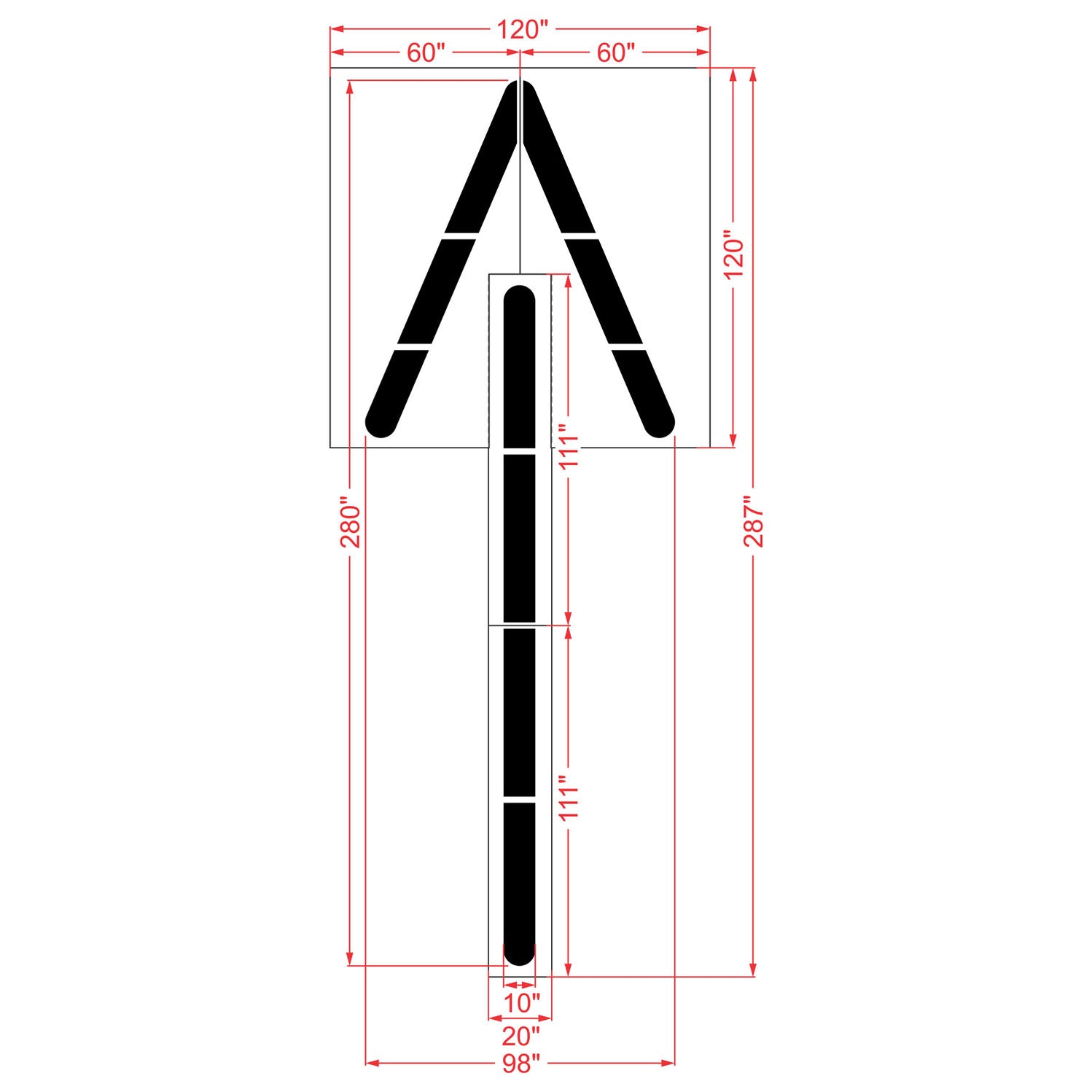 280" MUTCD Straight Arrow Stencil - 1-800-Stencil