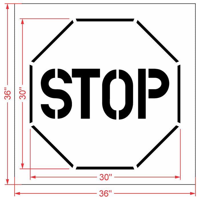30" INDUSTRIAL STOP Stencil - 1-800-Stencil