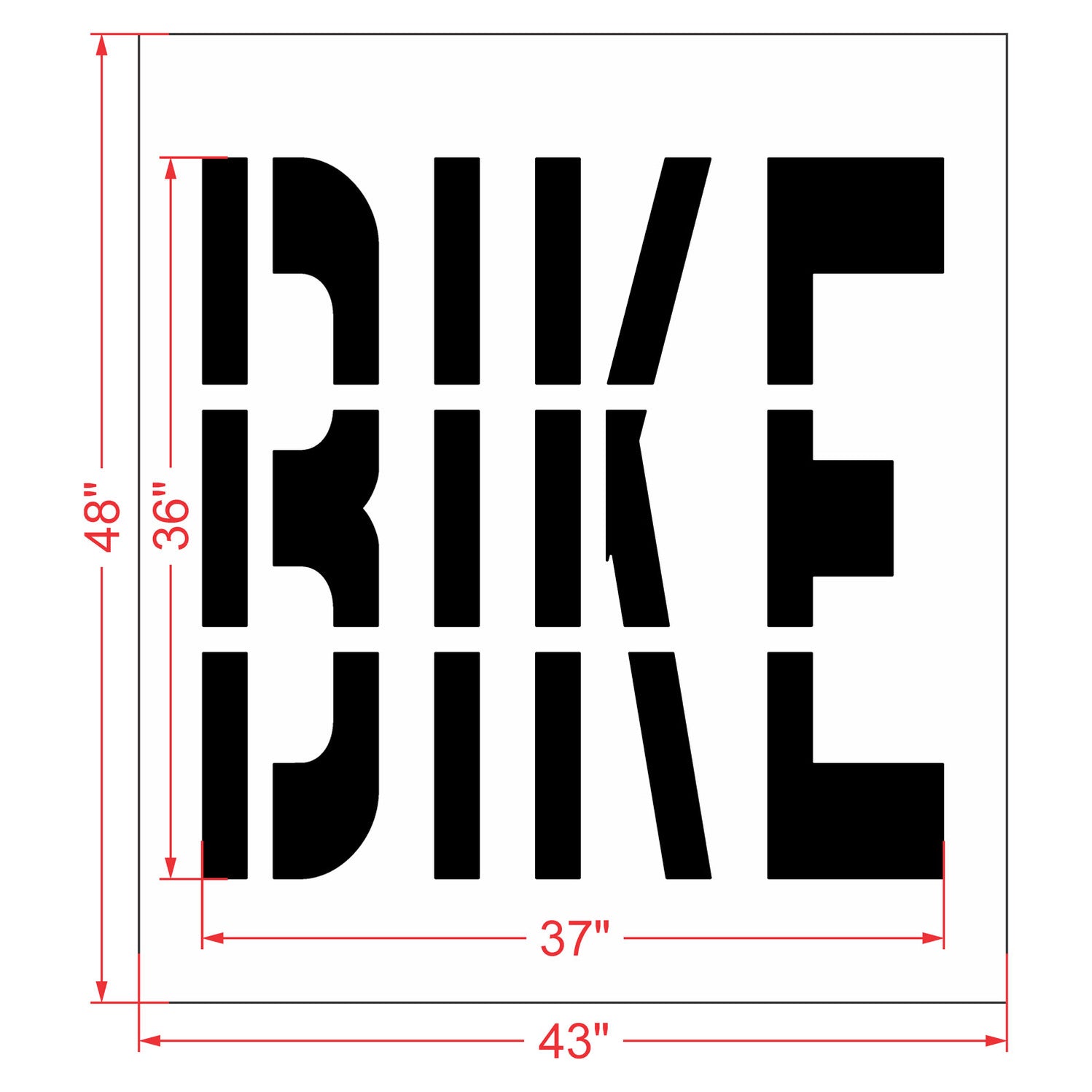 36" BIKE Stencil - 1-800-Stencil