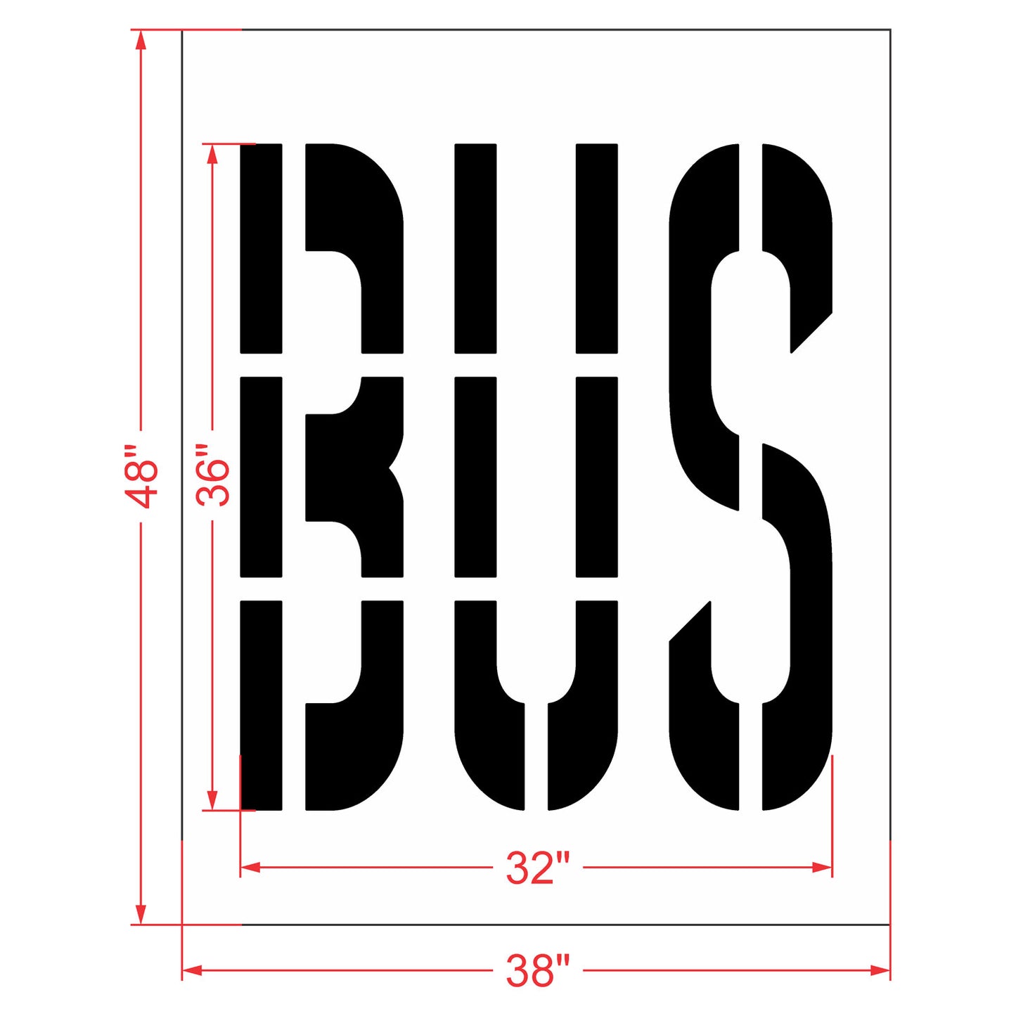 36" BUS Stencil - 1-800-Stencil
