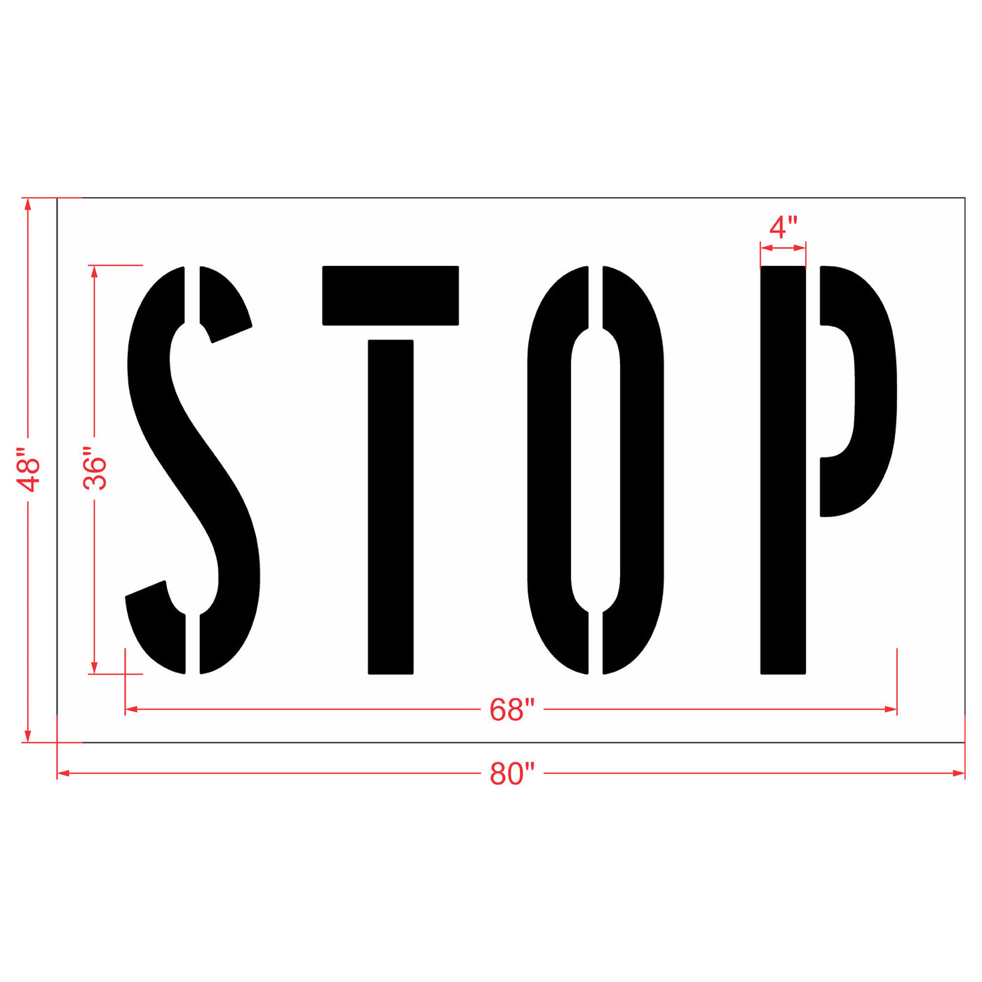 36" Chick-Fil-a STOP Stencil - 1-800-Stencil