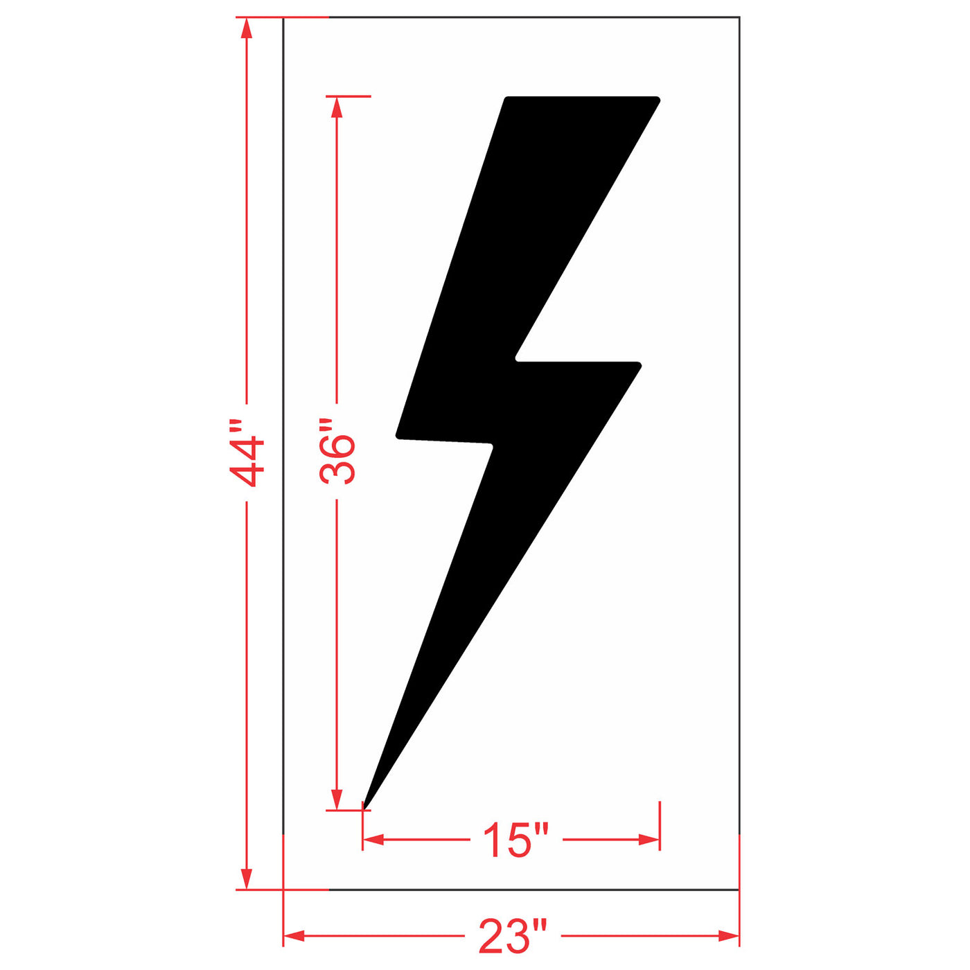 Lightning Bolt Stencil - (12"-48") - 1-800-Stencil