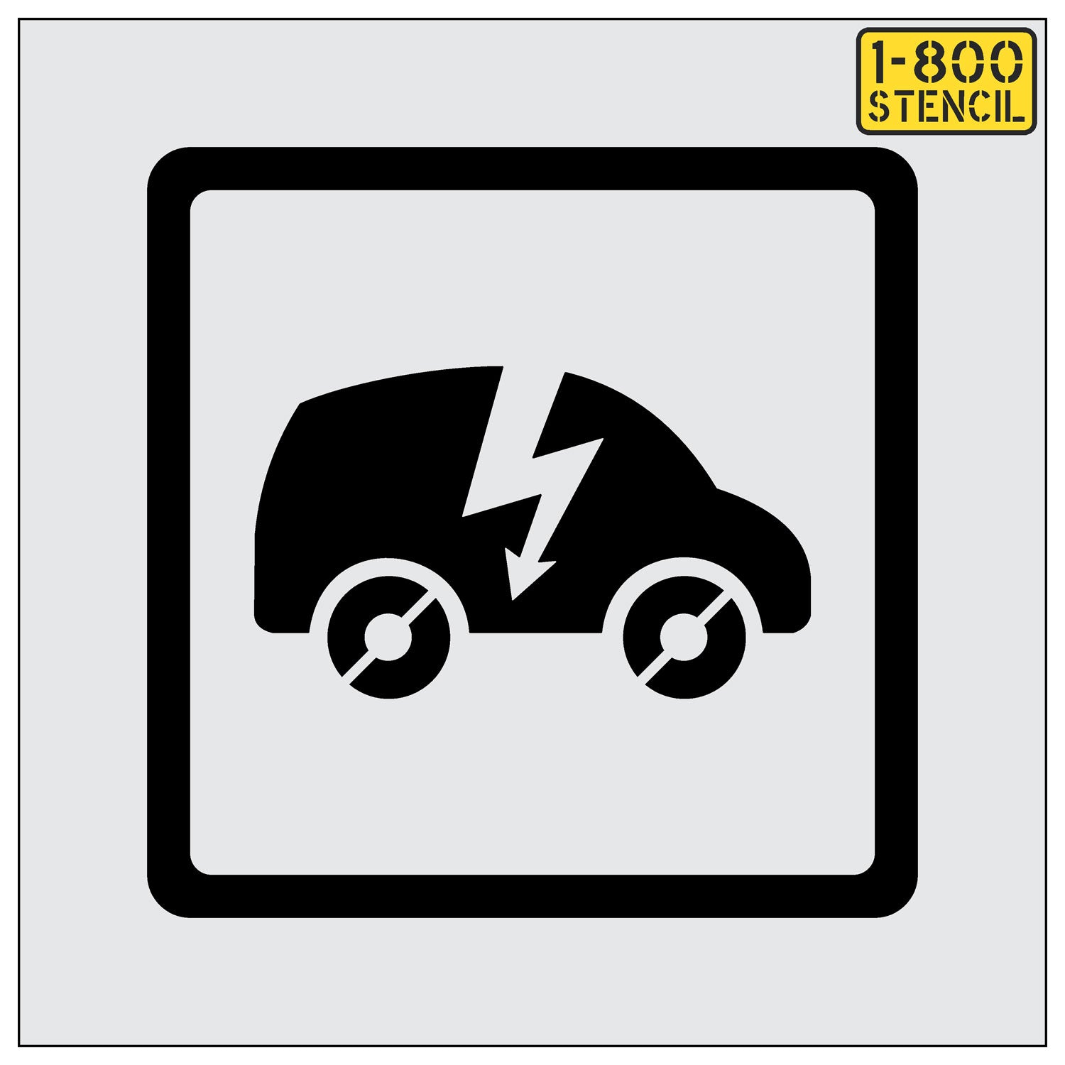 36" EV Car Side with Lightning Bolt Stencil - 1-800-Stencil