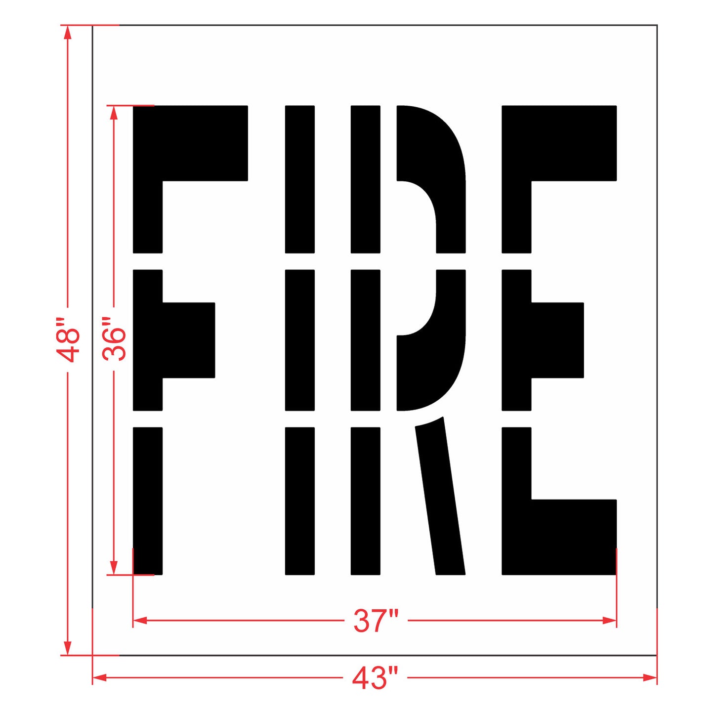 36" FIRE Stencil - 1-800-Stencil