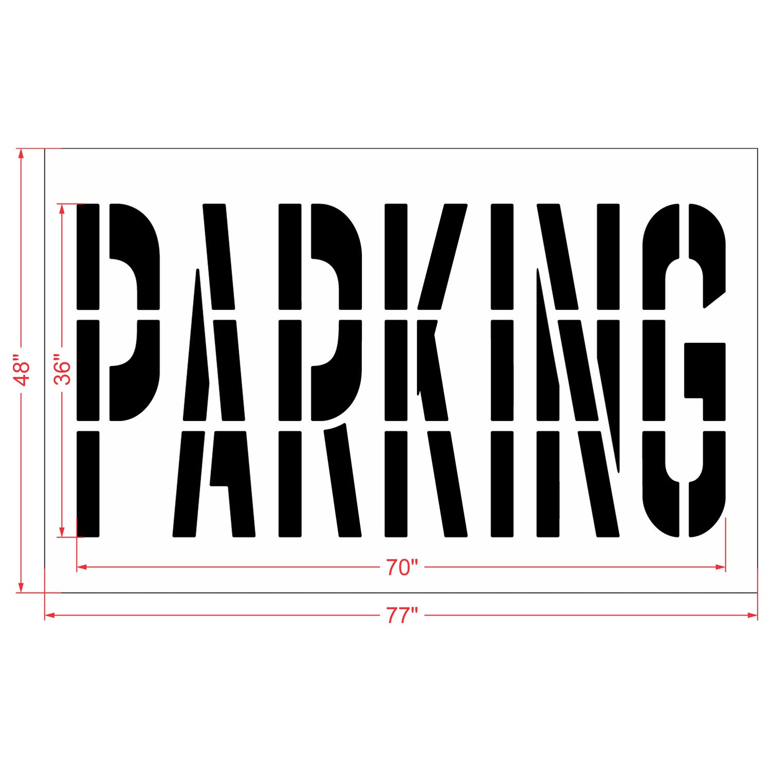 36" PARKING Stencil - 1-800-Stencil