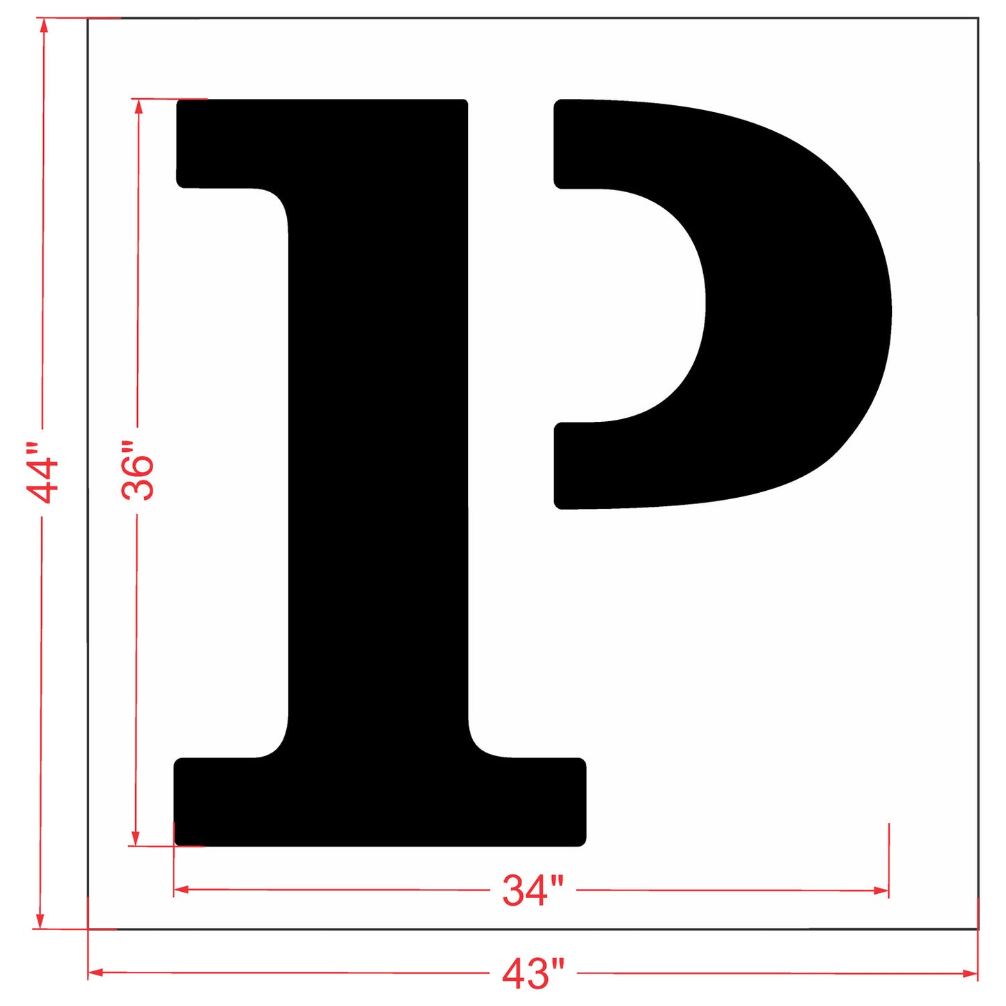36" Parking Letter P Stencil