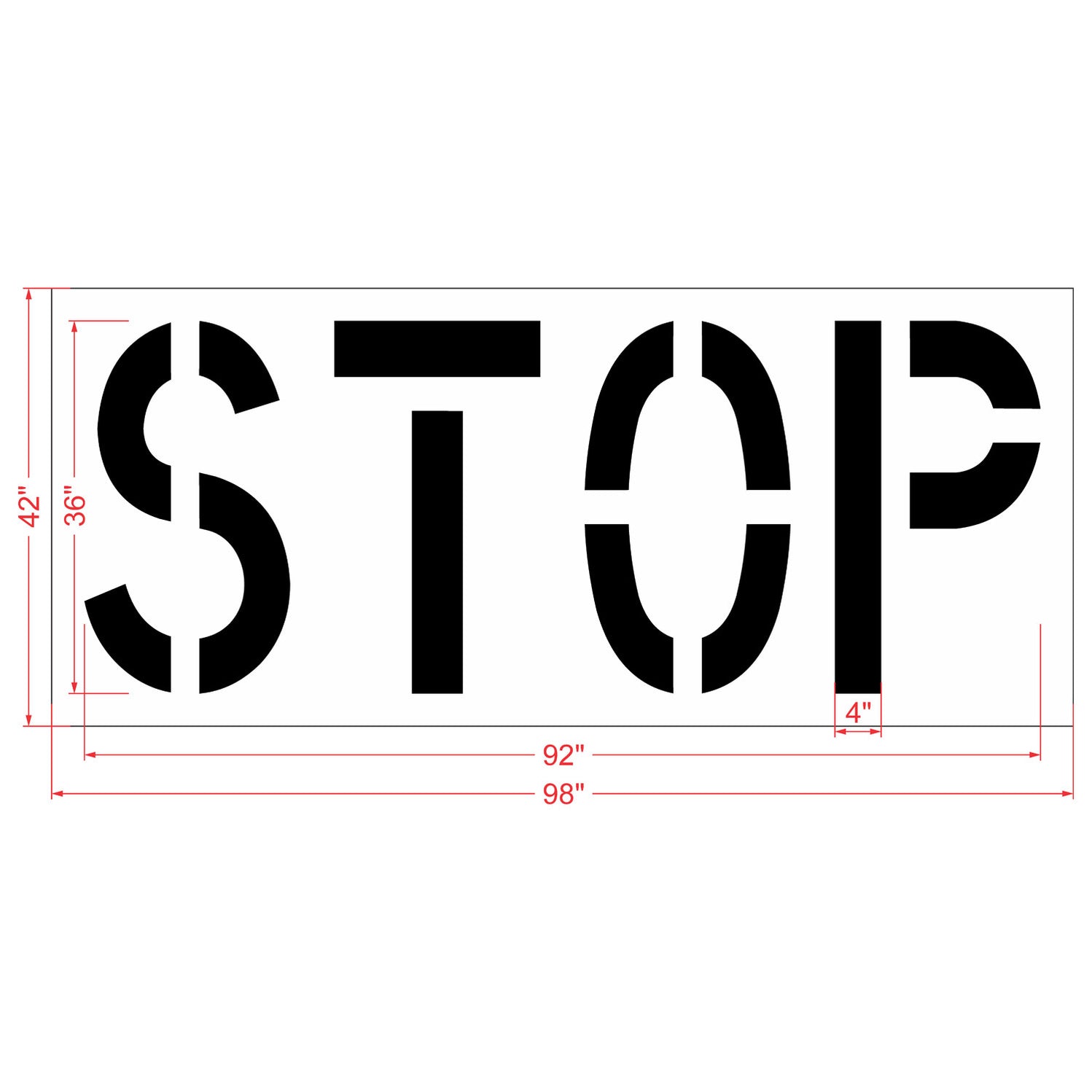 36" Retail STOP Stencil - 1-800-Stencil
