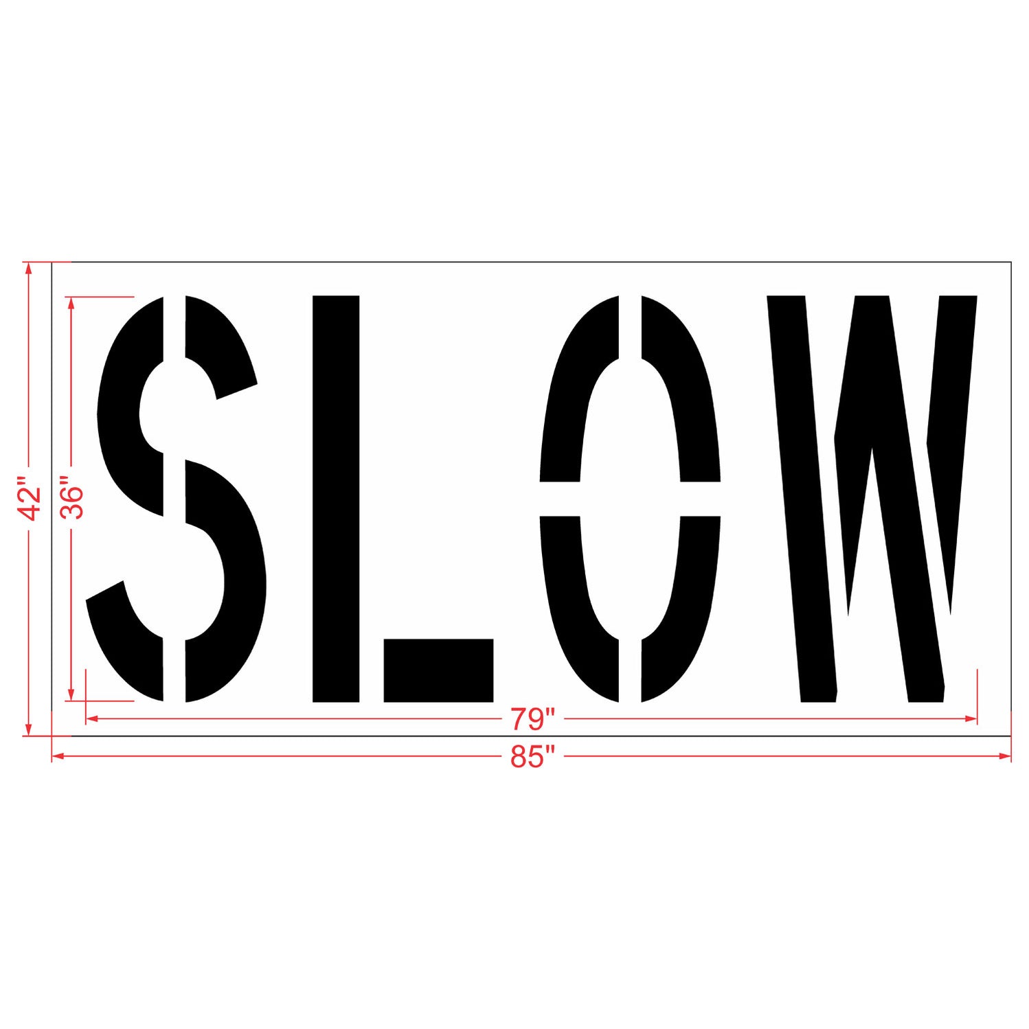36" SLOW Stencil - 1-800-Stencil