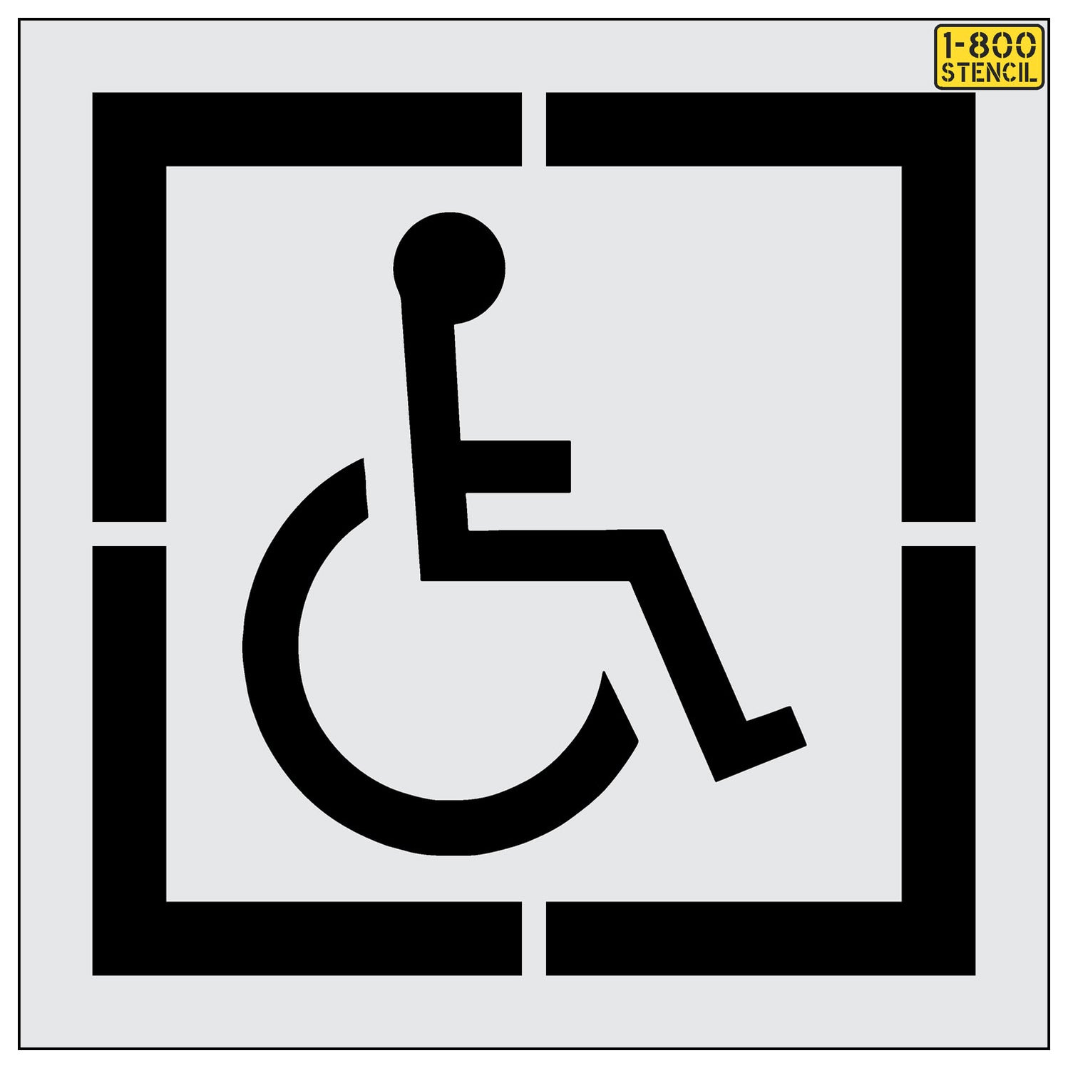 Handicap Parking Lot Pavement Stencils with Borders - 1-800-Stencil