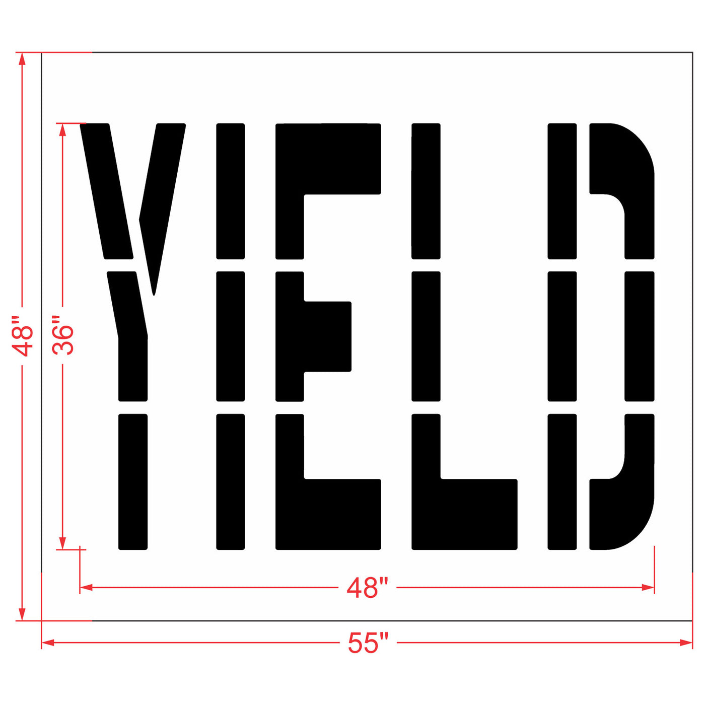 36" YIELD Stencil - 1-800-Stencil