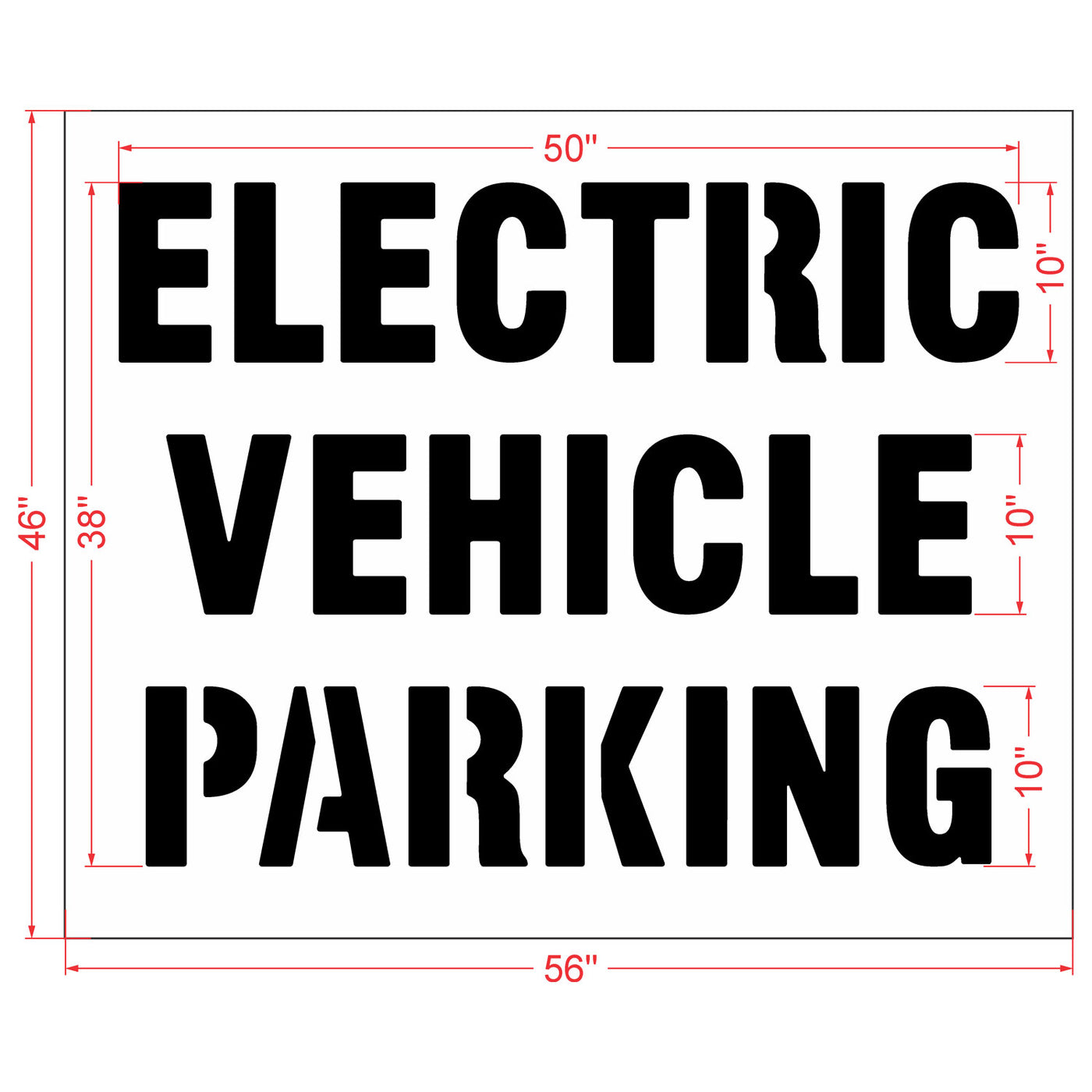 ELECTRIC VEHICLE PARKING Stencil - (4"-12") - 1-800-Stencil