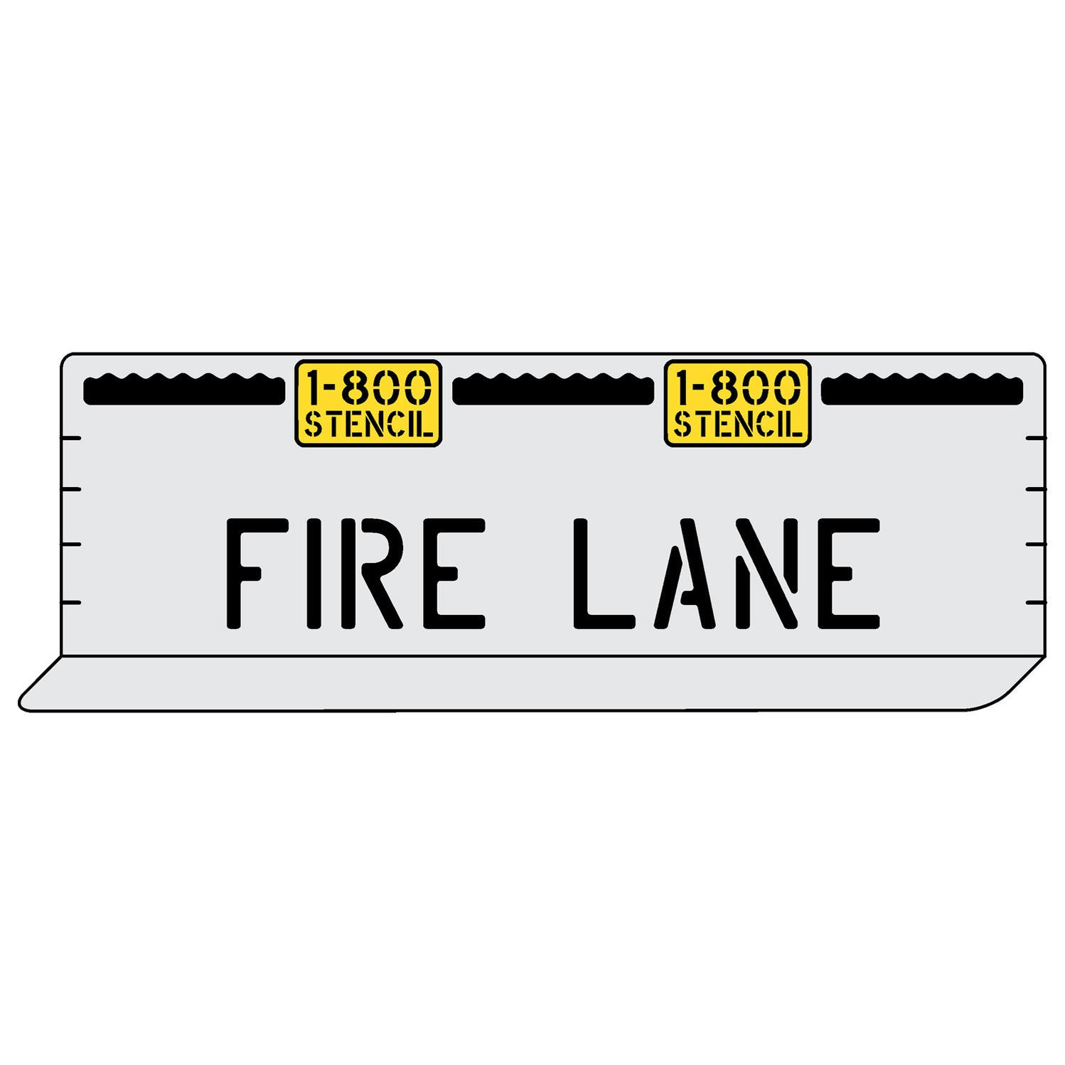 4" FIRE LANE Professional Curb Stencil - 1-800-Stencil