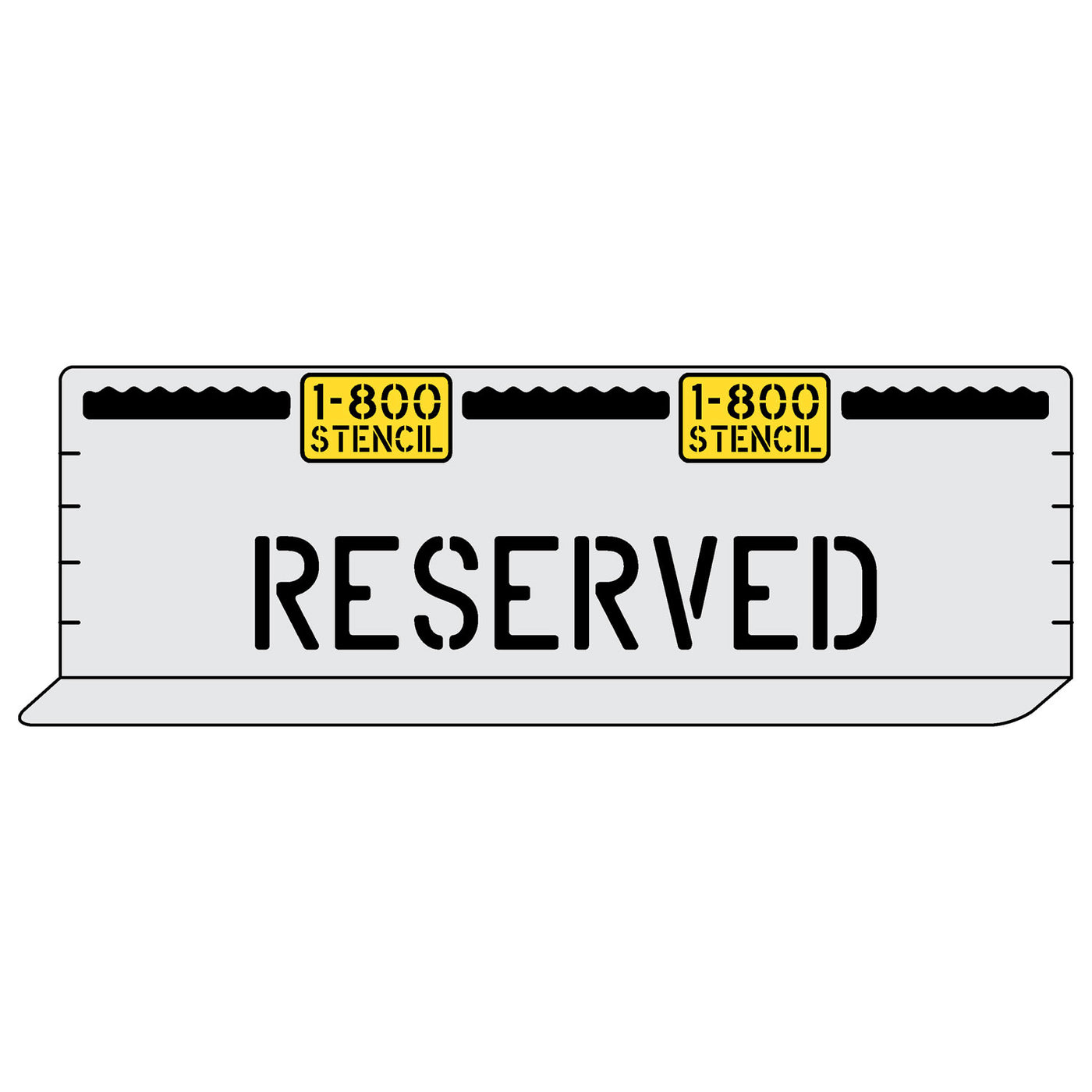 4" RESERVED Professional Curb Stencil - 1-800-Stencil