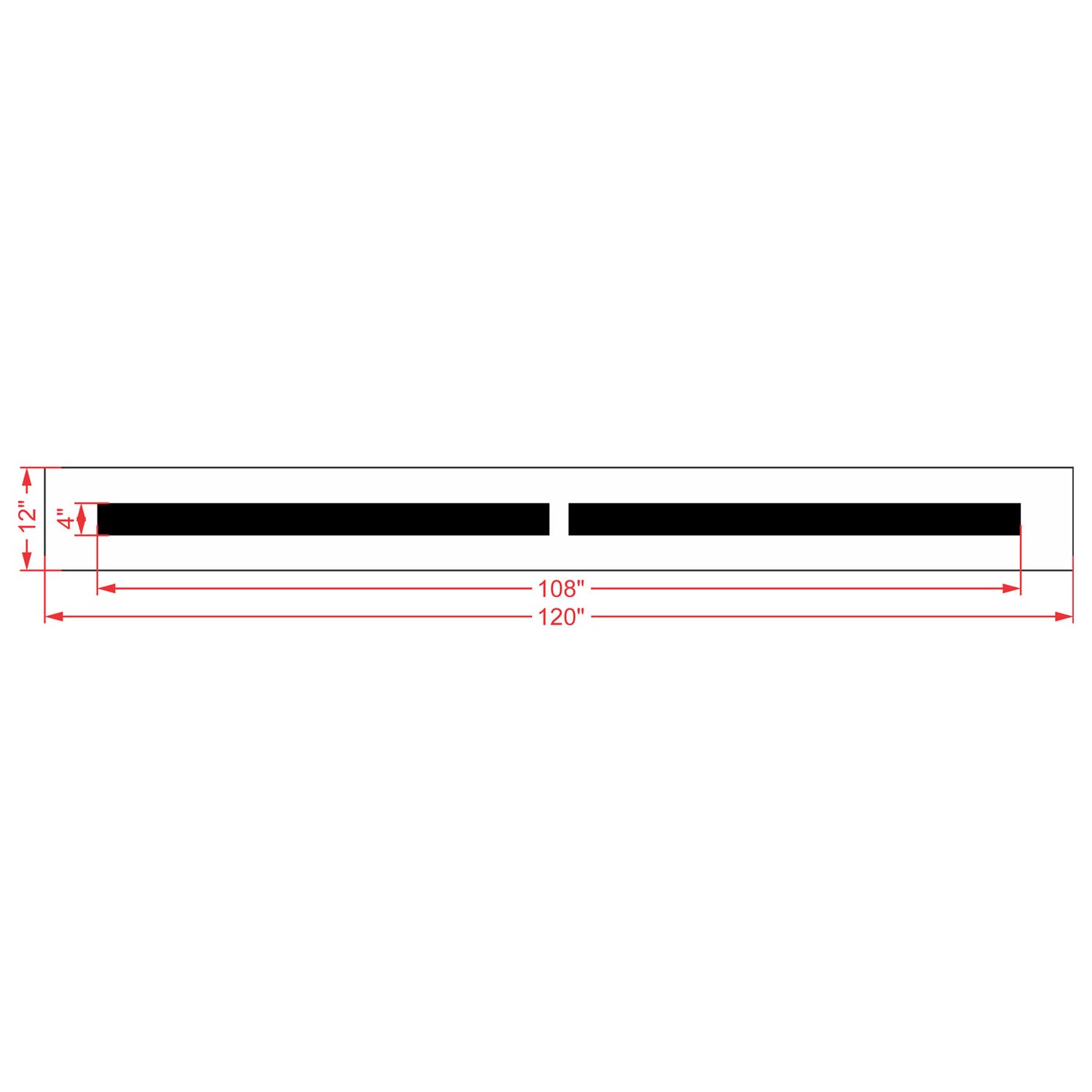 4"x9' Line Stencil | Parking Lot & Drive-Thru Pavement Marking Stencil ...