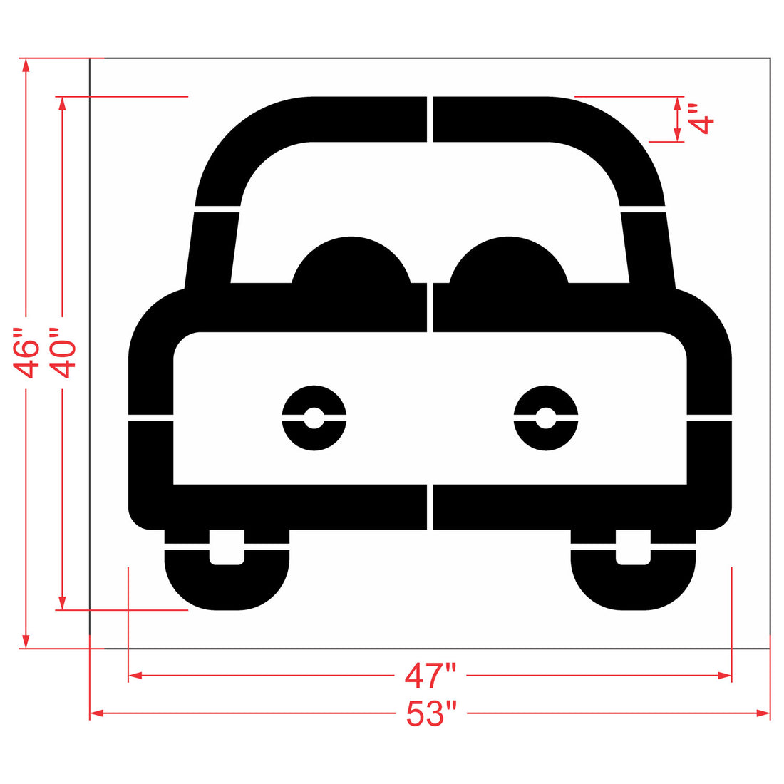 40" Dunkin Donuts Car Symbol - front - Stencil
