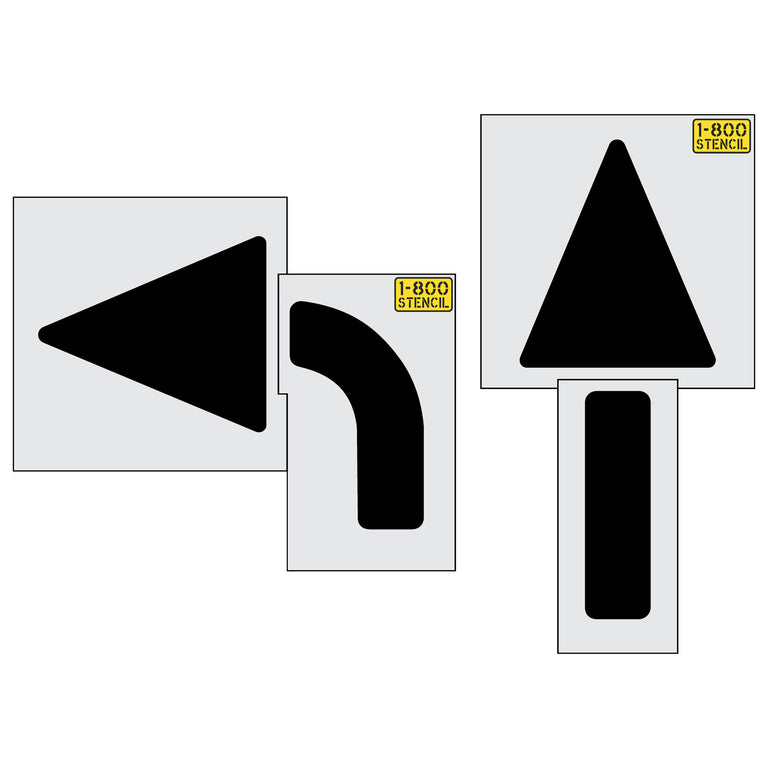 Combo Arrow Stencil Kits for parking lot pavement markings - 1-800-Stencil