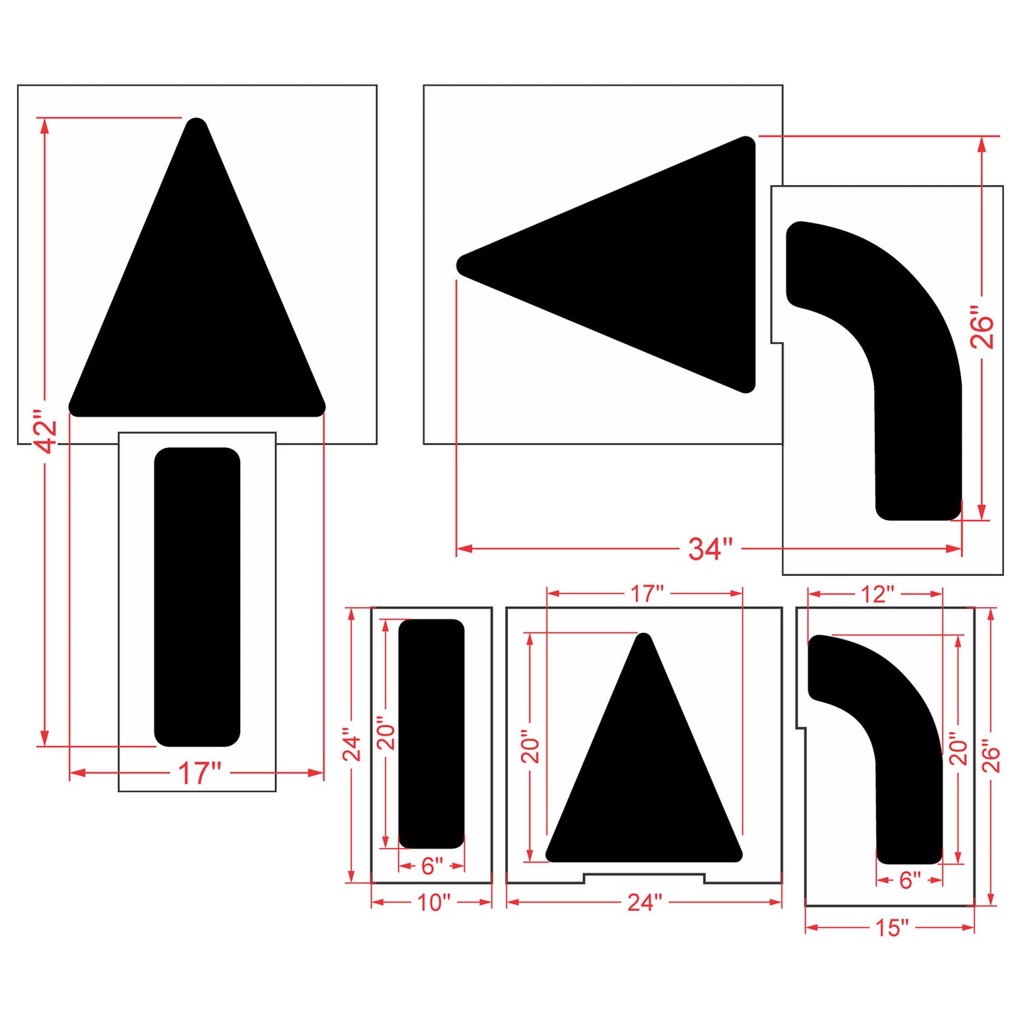 42" Arrow Combo Kit Stencil - 1-800-Stencil