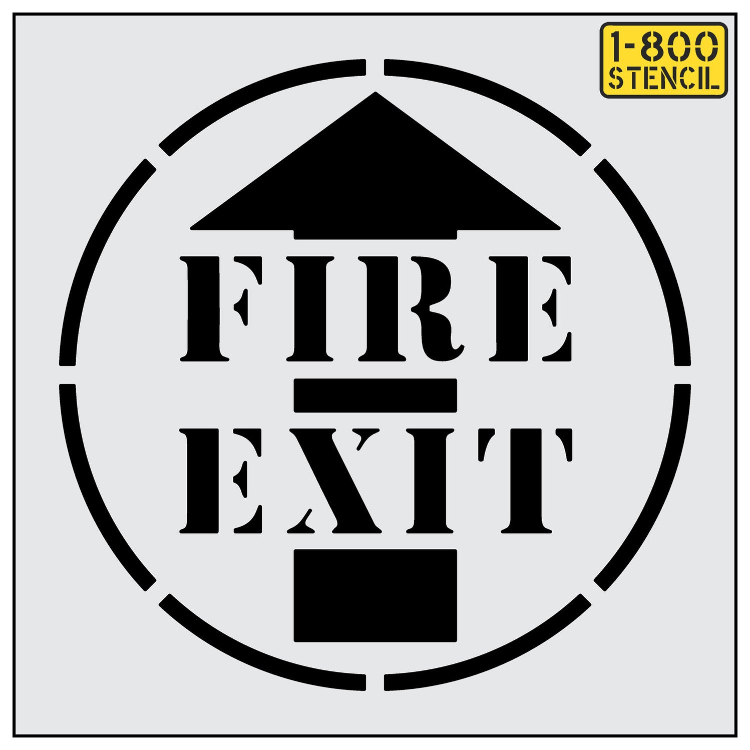 42" INDUSTRIAL ARROW WITH FIRE EXIT Stencil - 1-800-Stencil