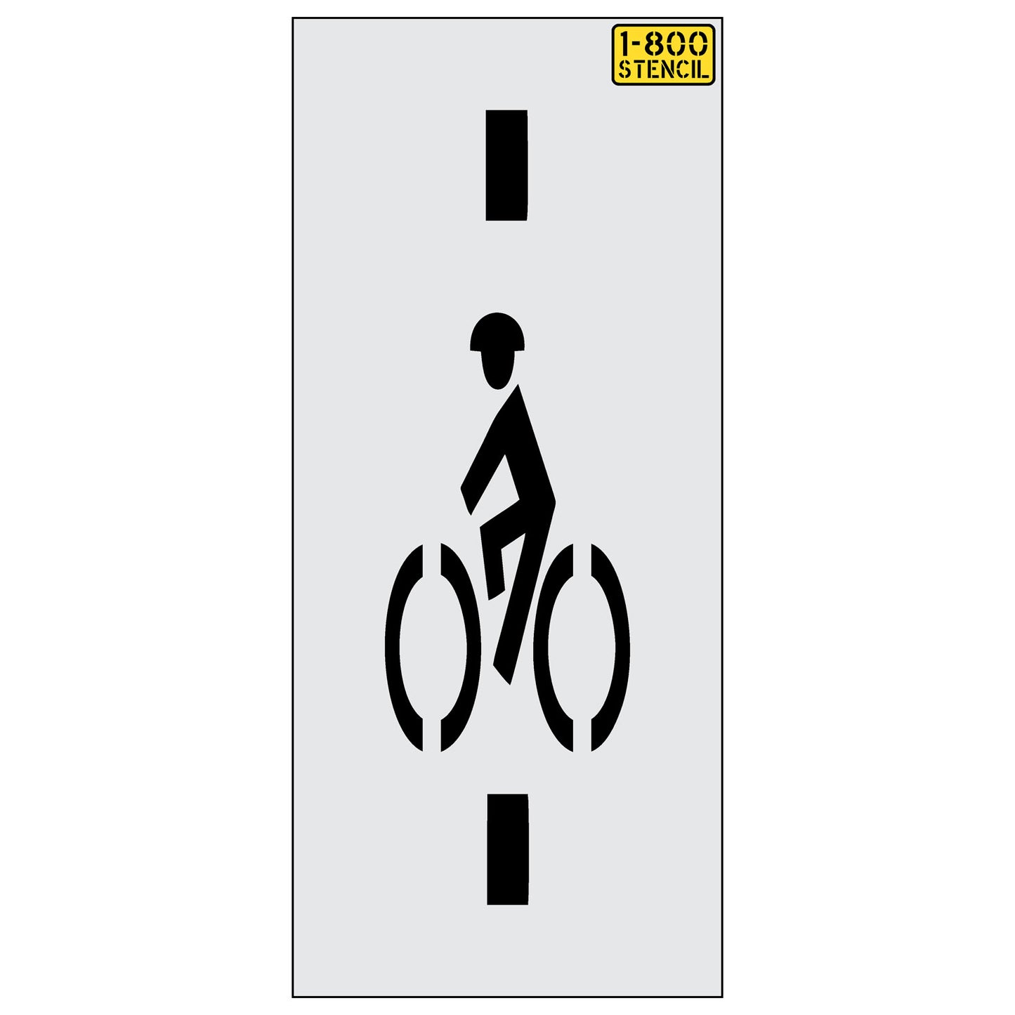 24" Bike Lane w/ Dashes Stencil - 1-800-Stencil