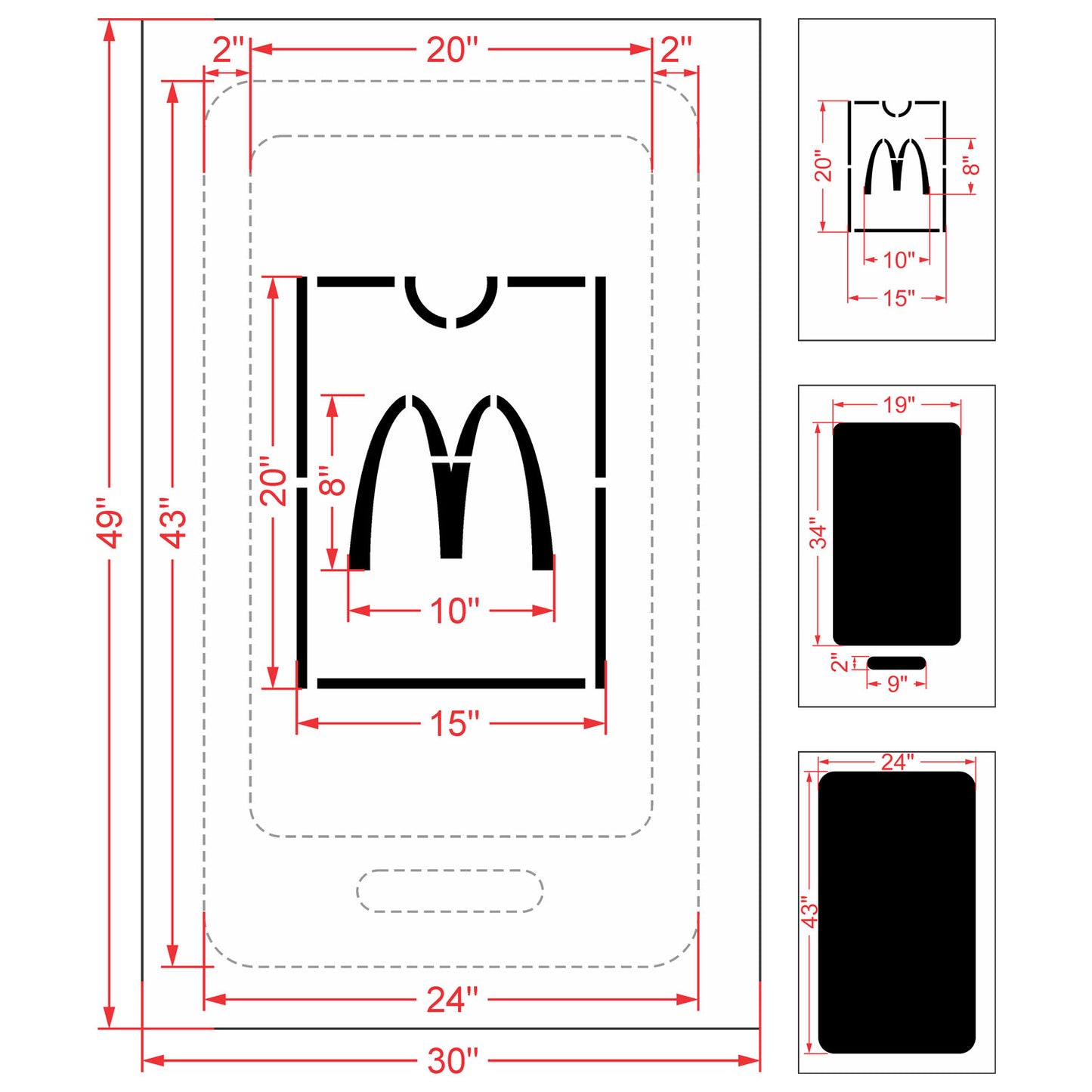 43" McDonalds Online Order Stencil - 1-800-Stencil
