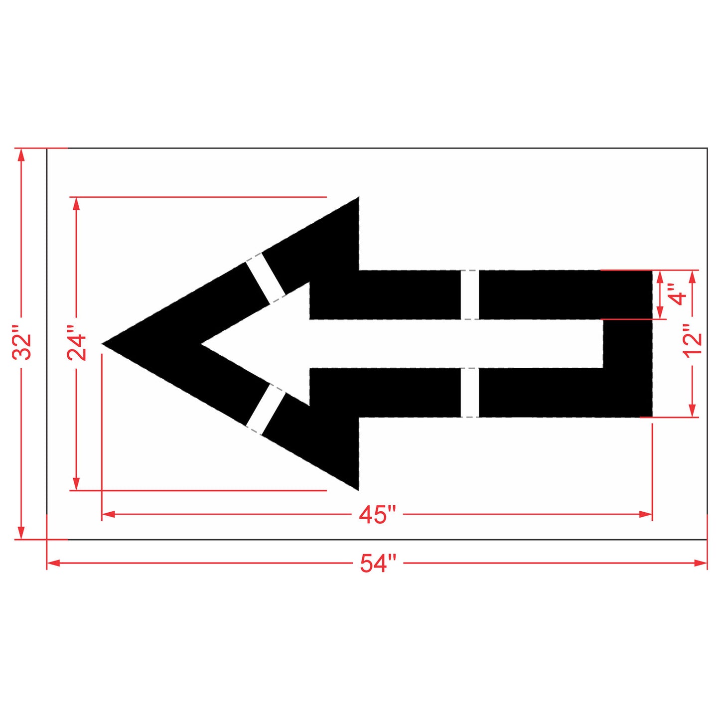45" Walmart Straight Arrow Stencil - 1-800-Stencil