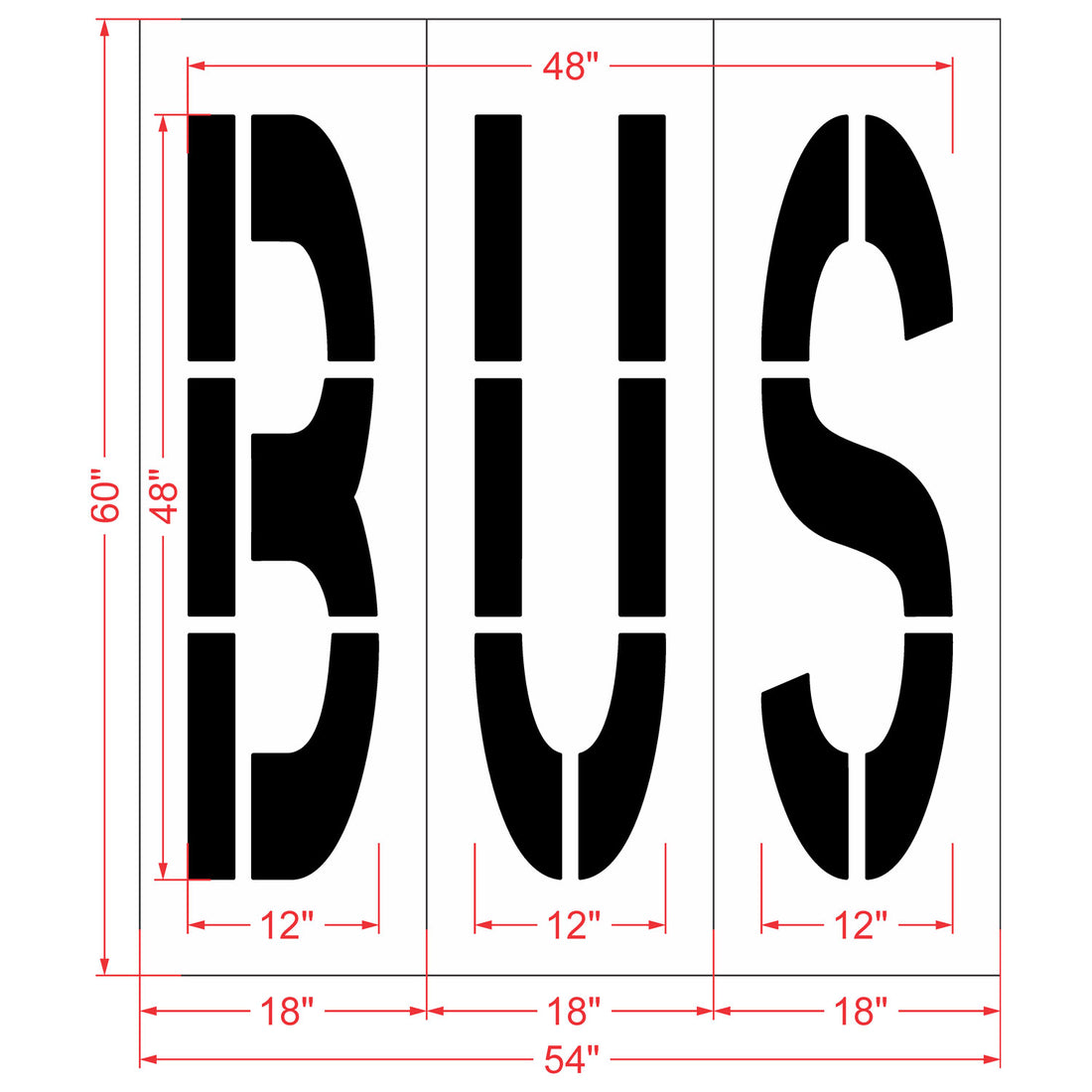 48" BUS Stencil - 1-800-Stencil