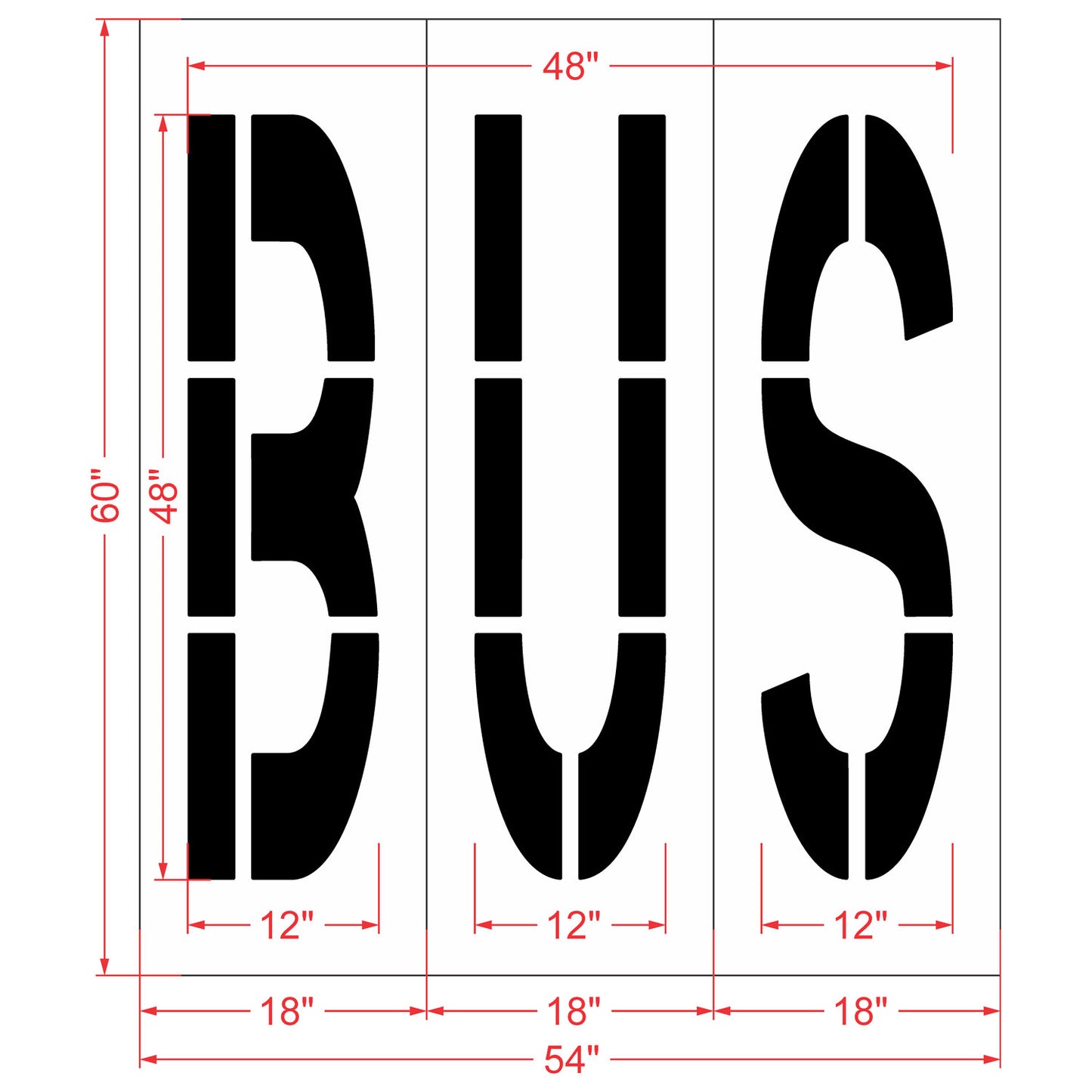 48" BUS Stencil - 1-800-Stencil