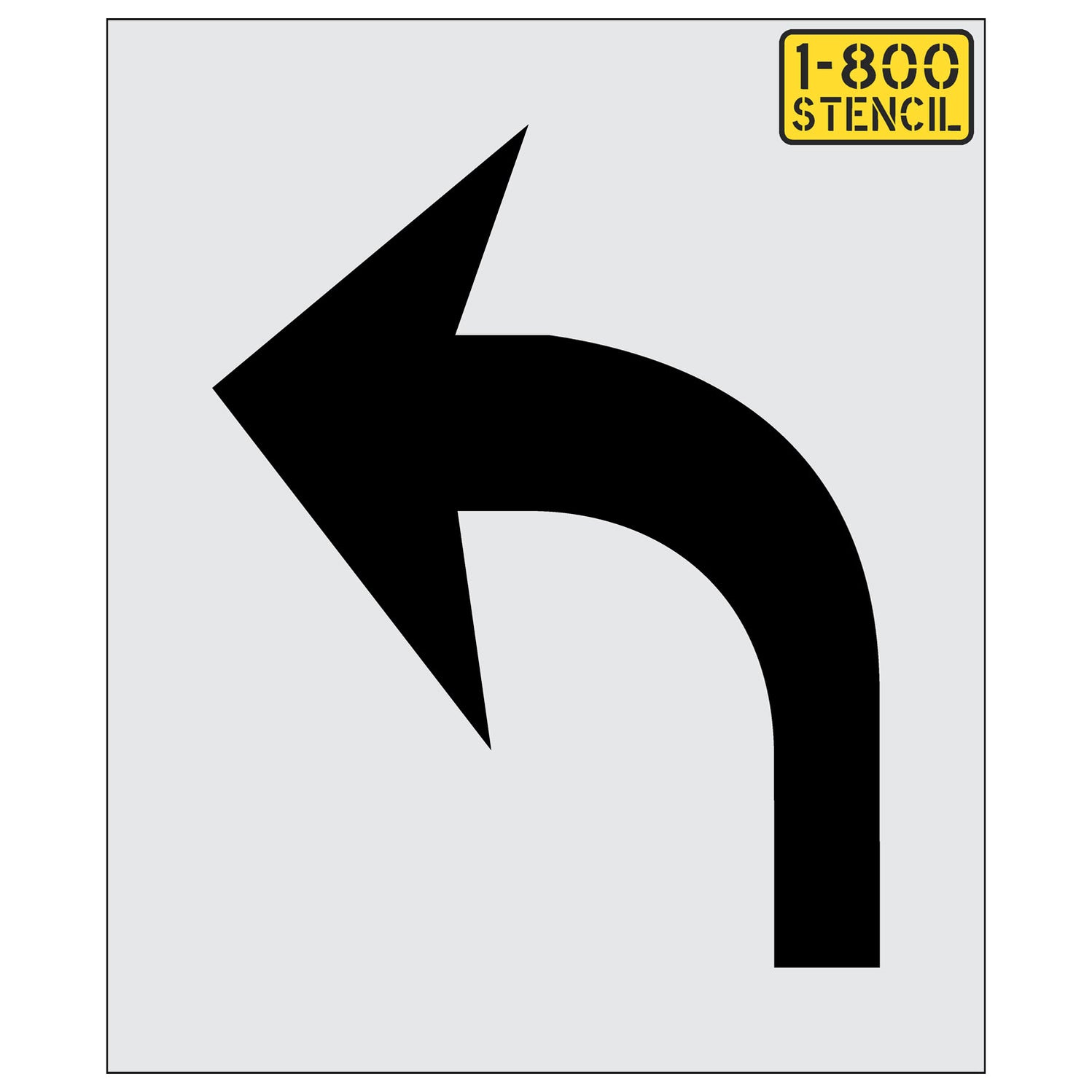 48" Bike Lane Turn Arrow Stencil — 1-800-Stencil