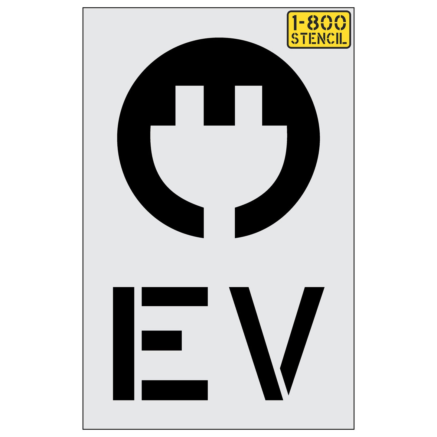Electric Vehicle Symbol - plug style Stencil - (13"-27") - 1-800-Stencil