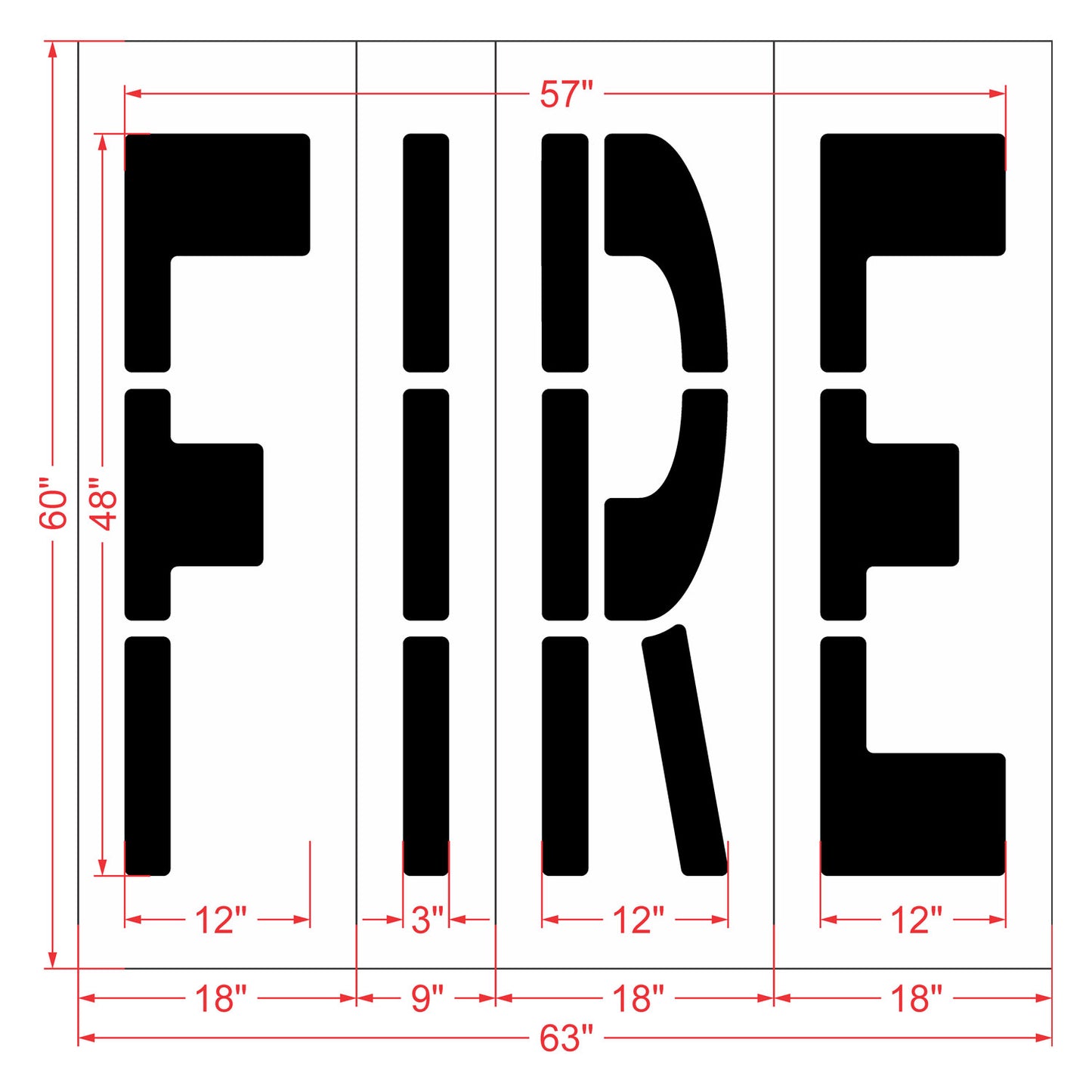 48" FIRE Stencil - 1-800-Stencil
